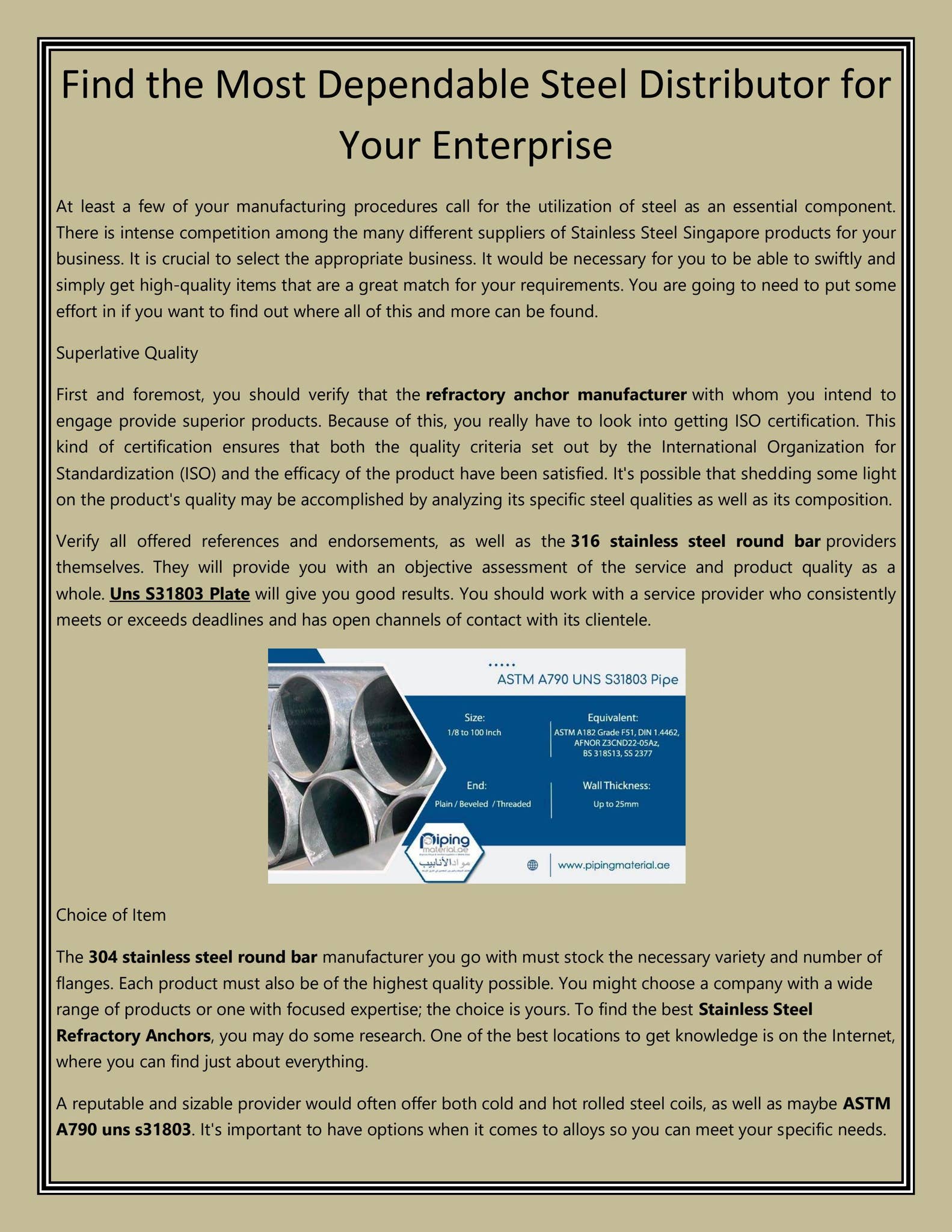 Find the Most Dependable Steel Distributor for Your Enterprise by ...