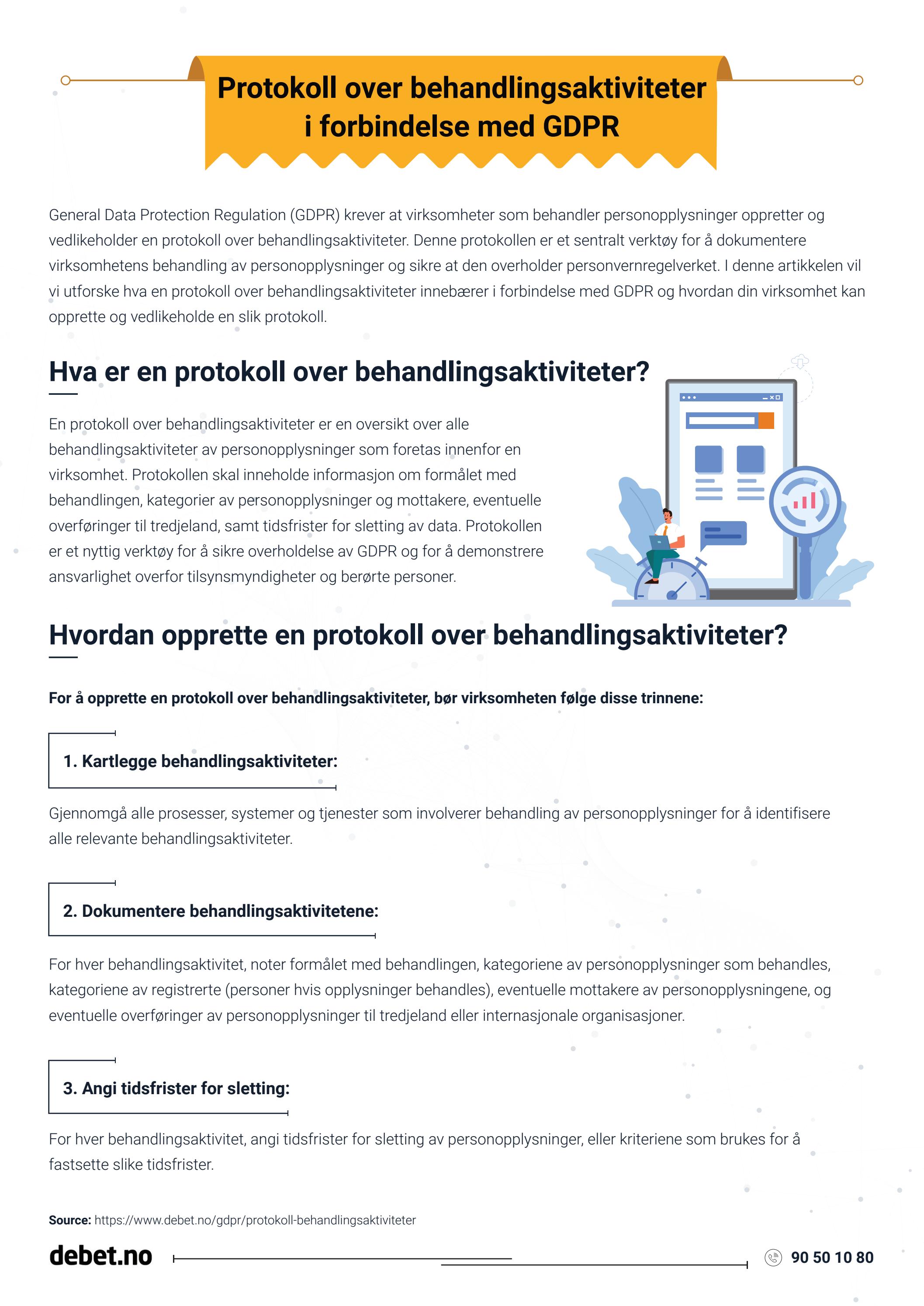 Protokoll over behandlingsaktiviteter i forbindelse med GDPR by Debet ...