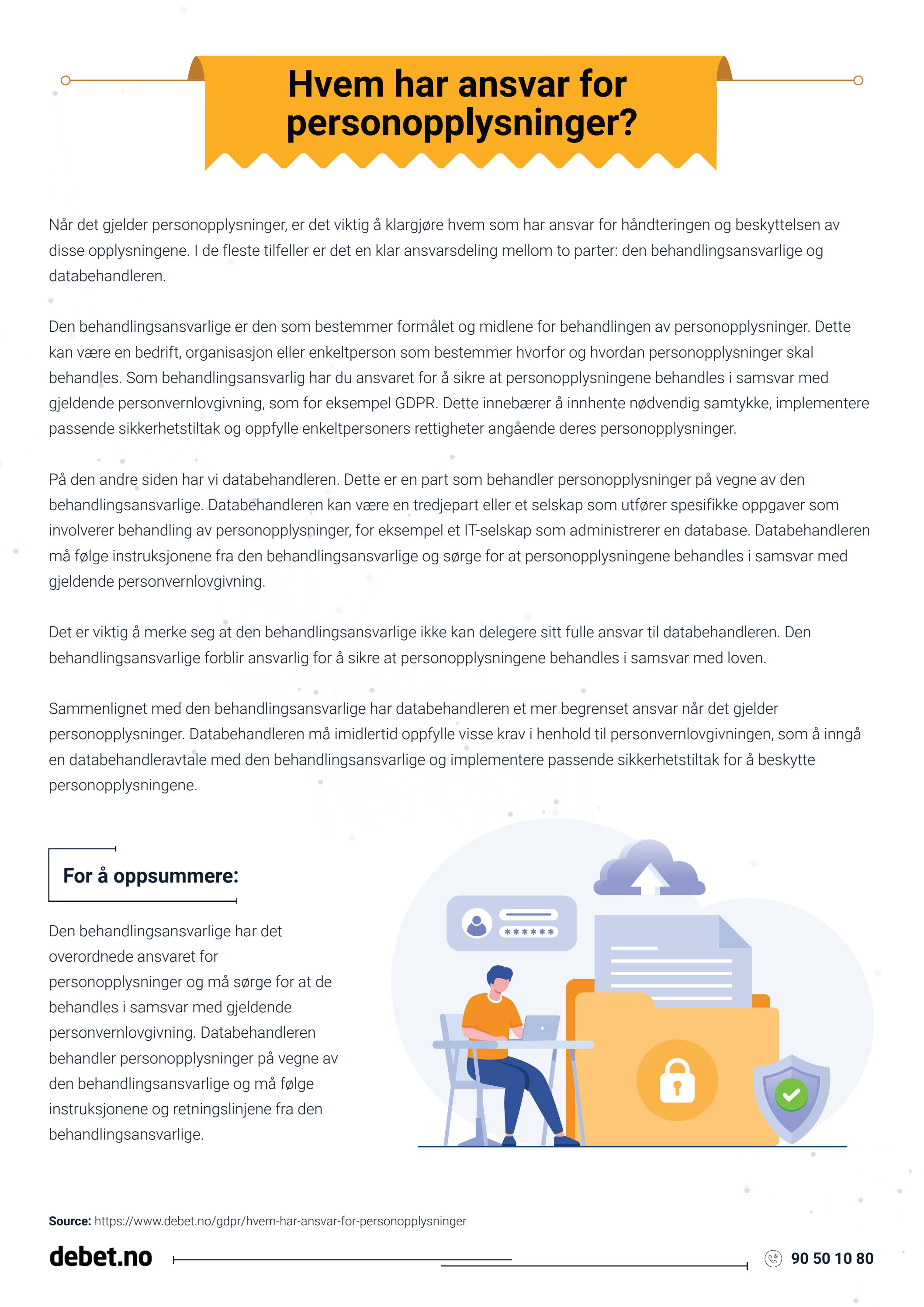 Hvem har ansvar for personopplysninger - Debet GDPR by Debet Faktura ...