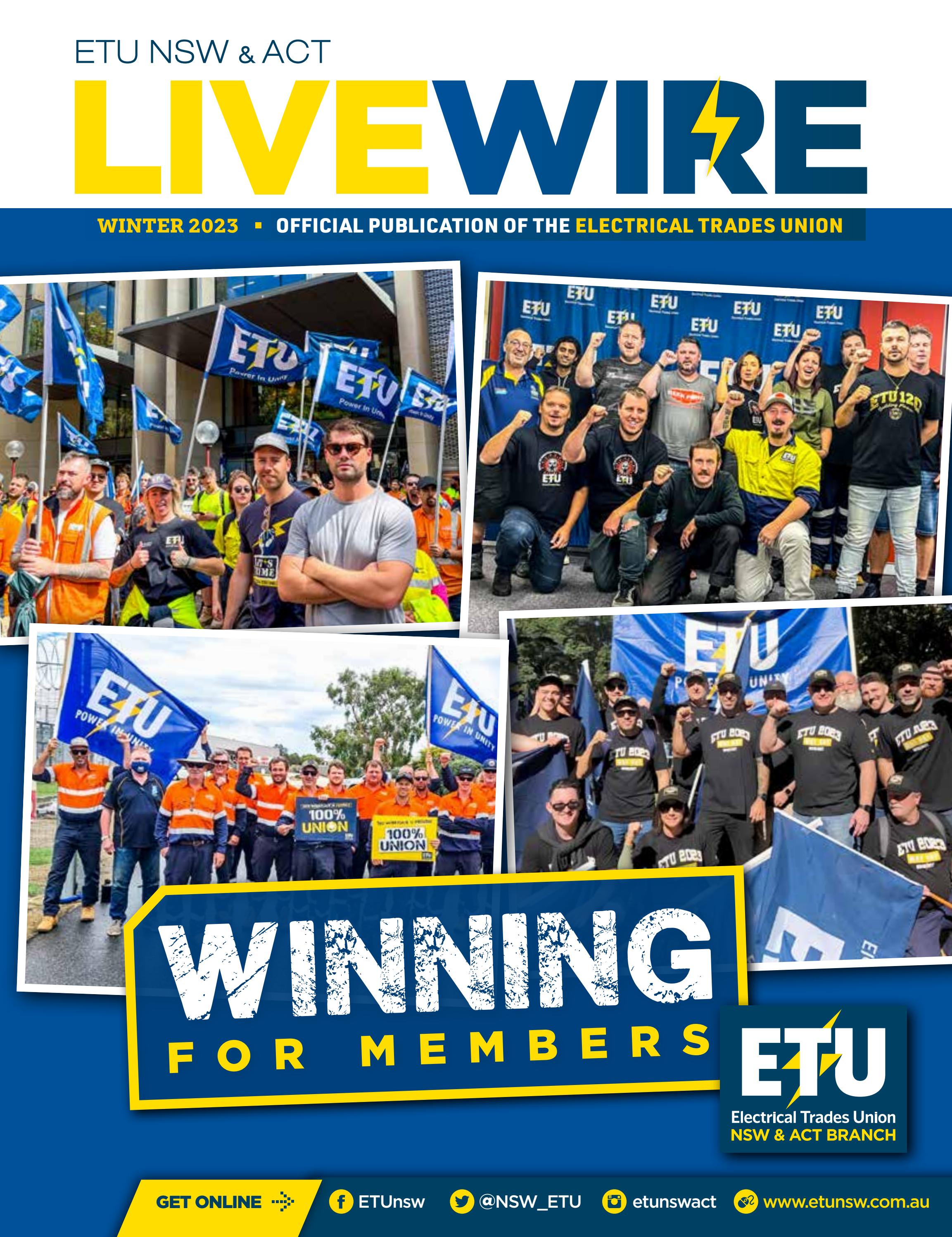 Livewire Winter 2023 by ETU NSW - Issuu