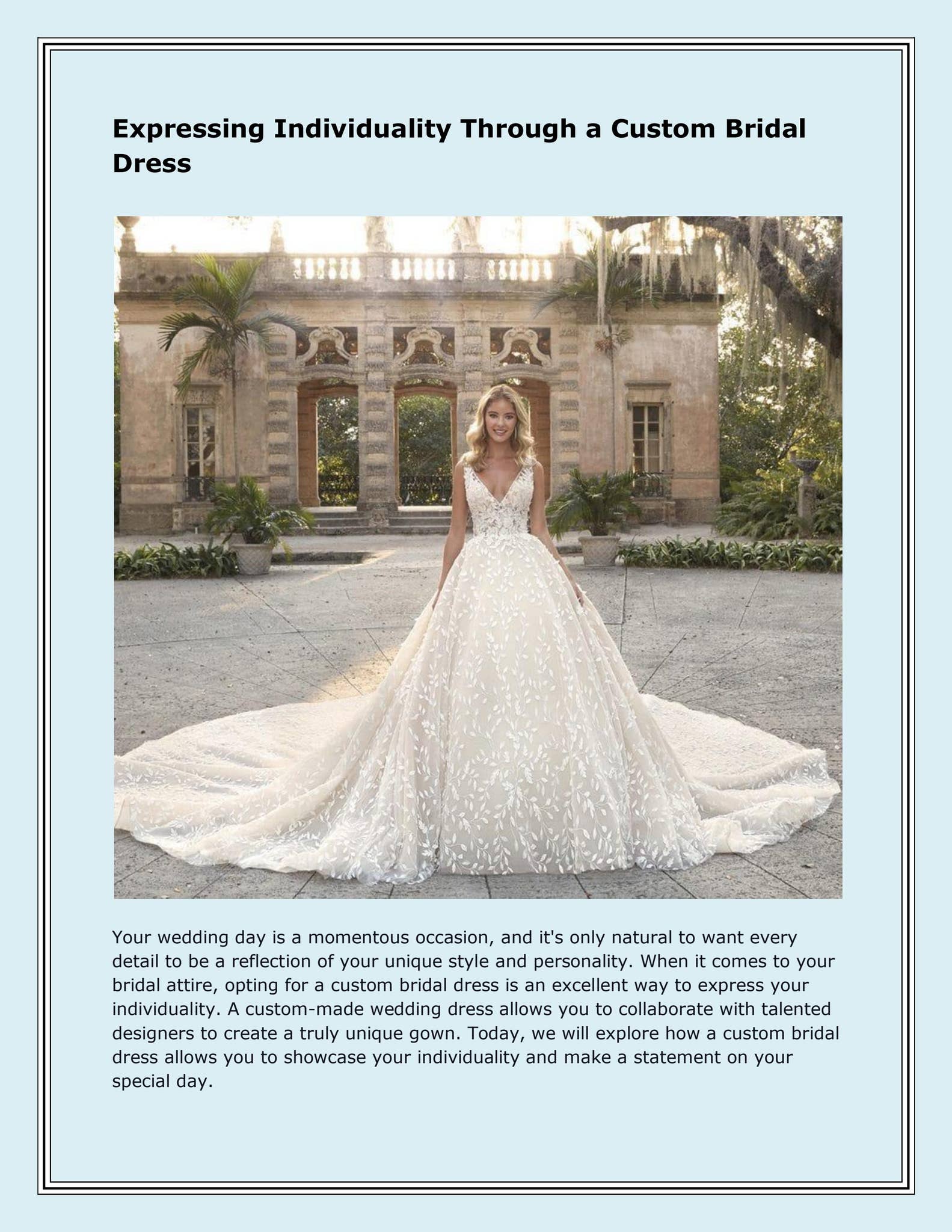Expressing Individuality Through a Custom Bridal Dress by Brides and ...