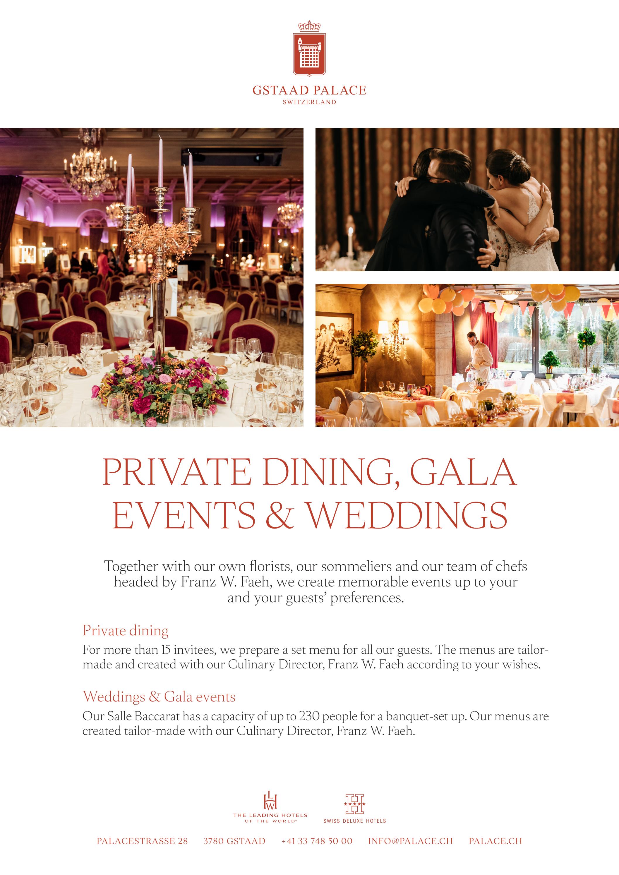 Gstaad Palace Private dining, Gala events & weddings by Gstaad Palace - Issuu