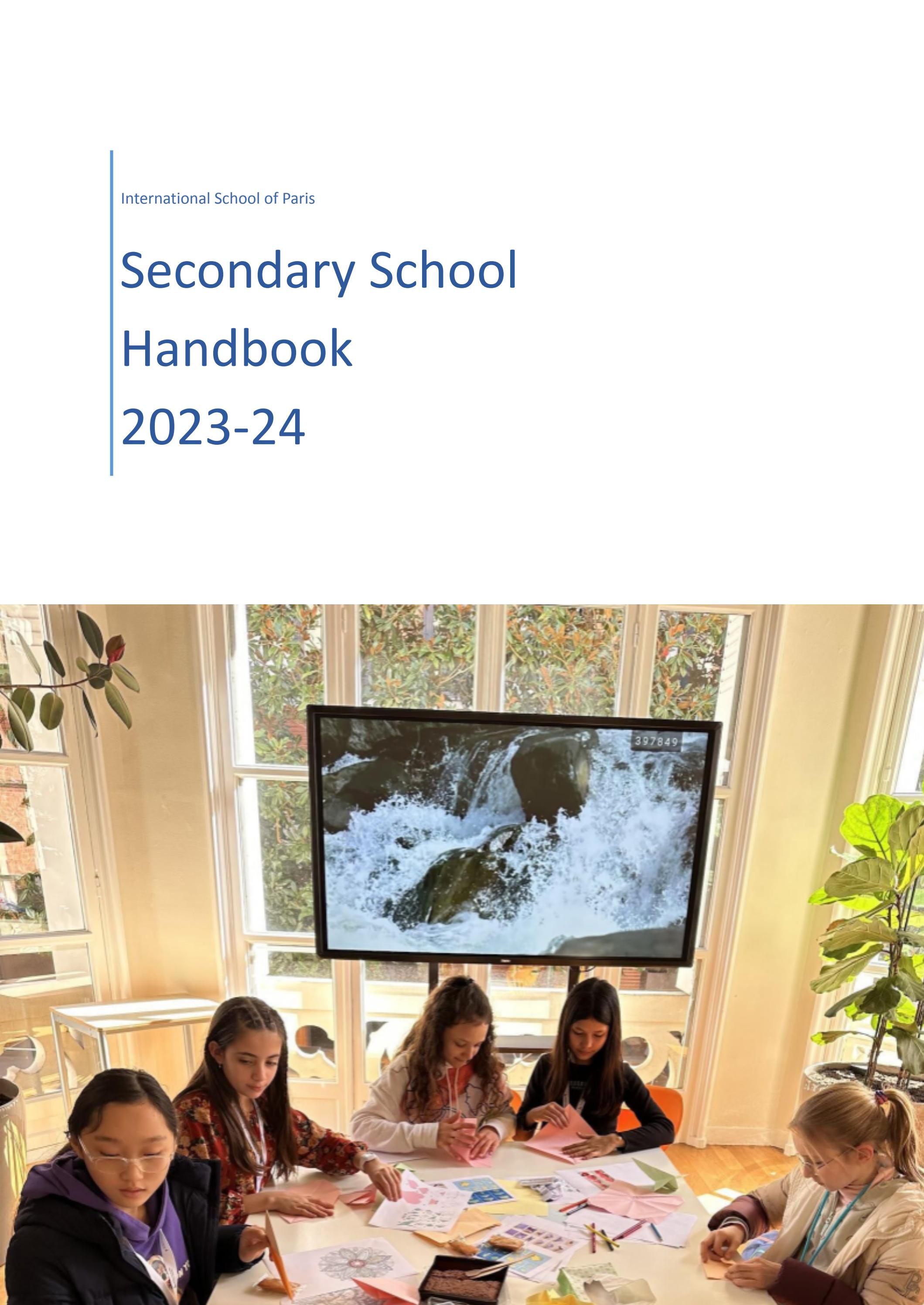 Secondary School Handbook, 2023-24 by isparis_official - Issuu
