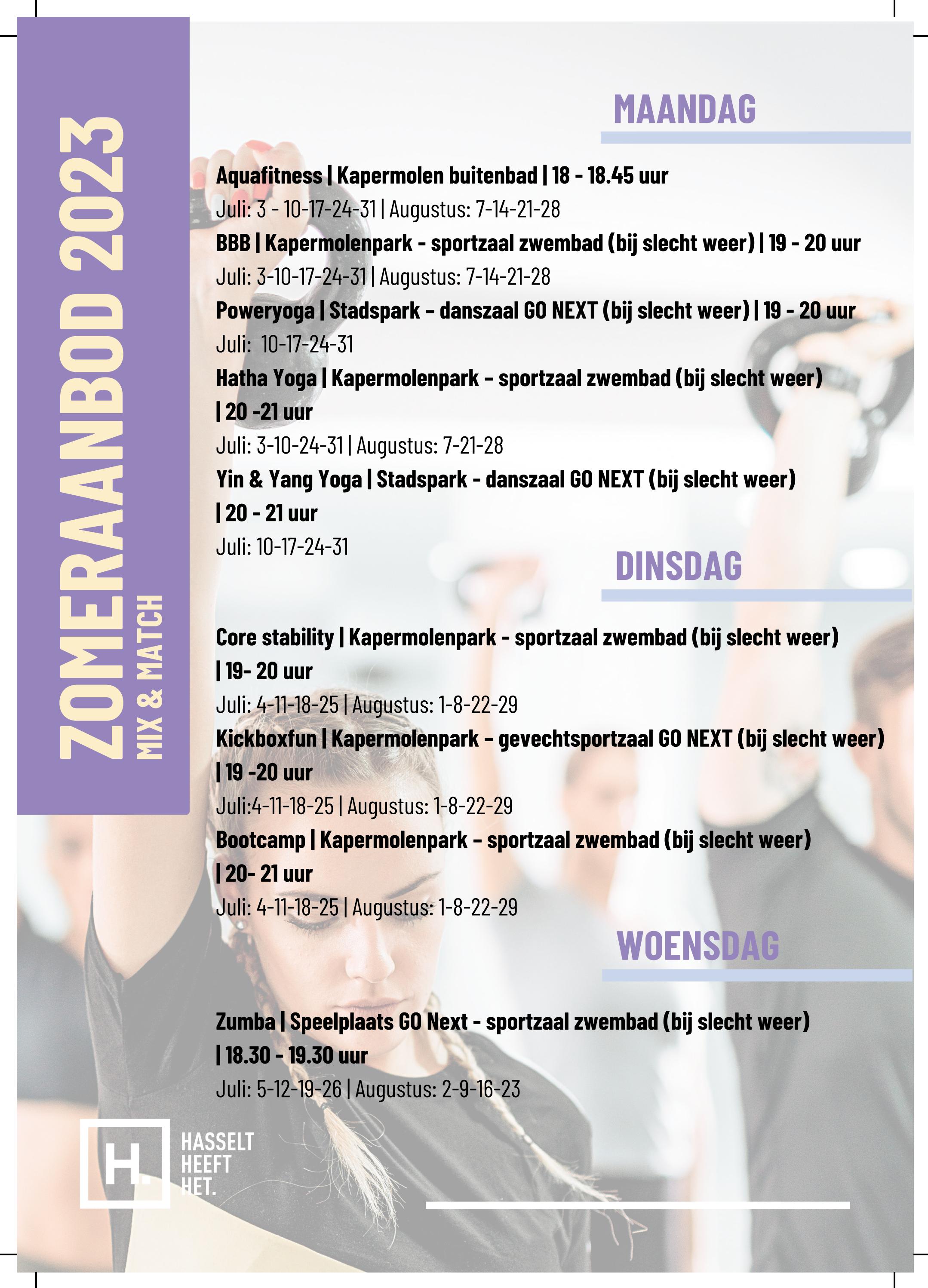 Flyer Mix & Max Sport Hasselt | zomeraanbod 2023 by Stad Hasselt - Issuu