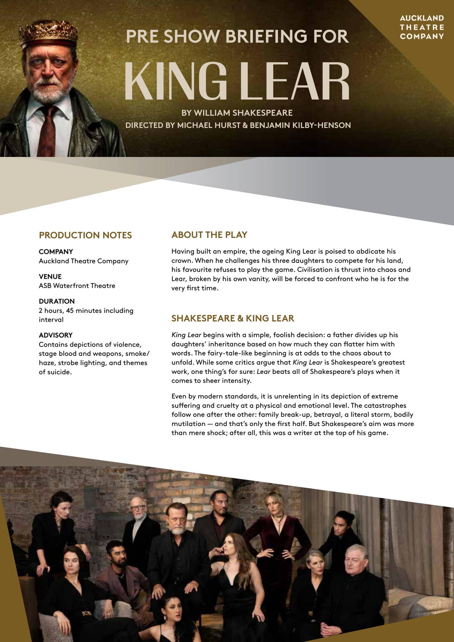 King Lear :: School Matinee Pre-show Briefing by Auckland Theatre ...