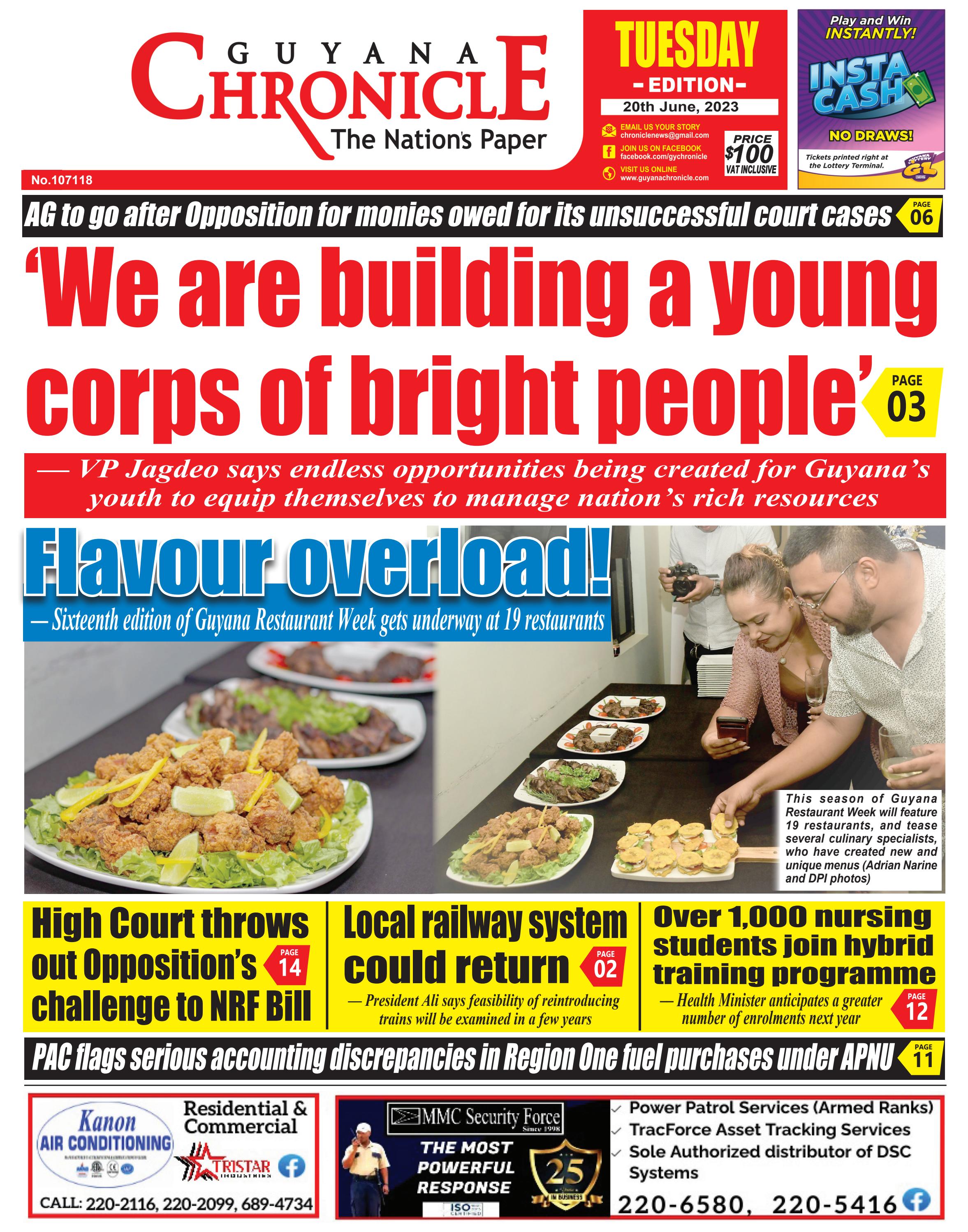 Guyana Chronicle E-Paper 20-06-2023 by Guyana Chronicle - Issuu