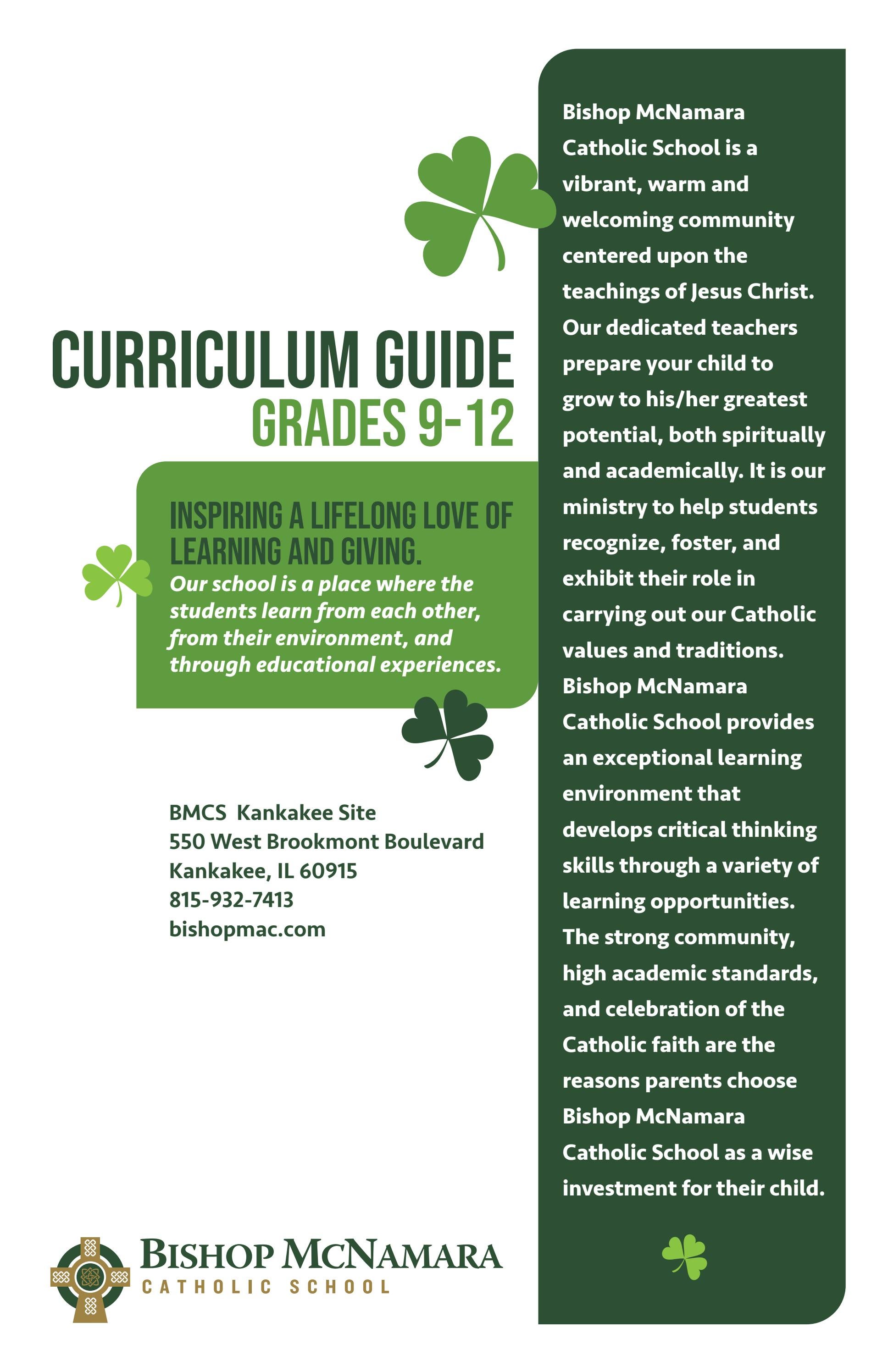 High School Curriculum Guide by BMCSIRISH - Issuu