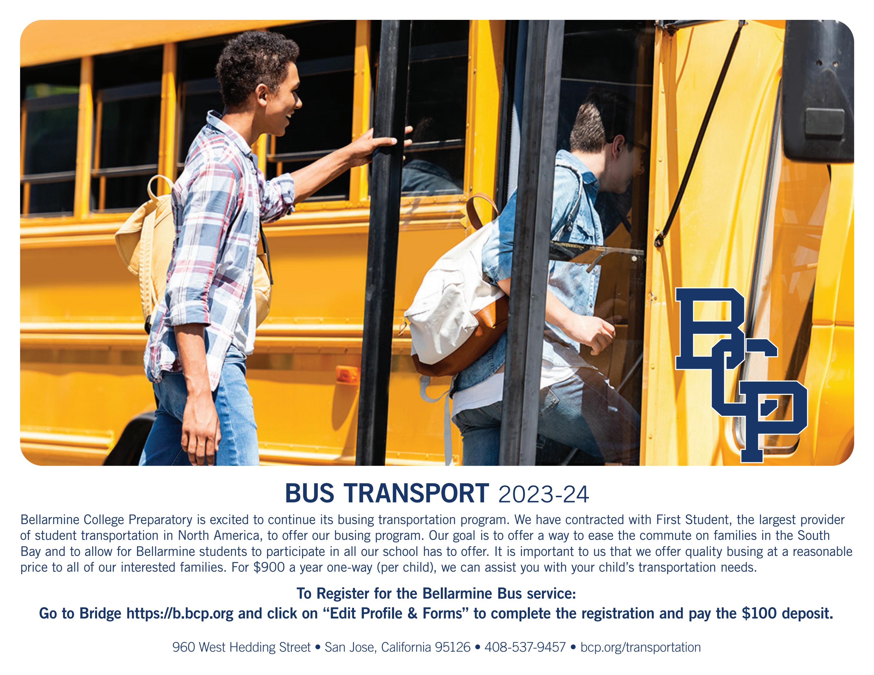 Bus Transportation 2022-2023 by Bellarmine College Preparatory - Issuu