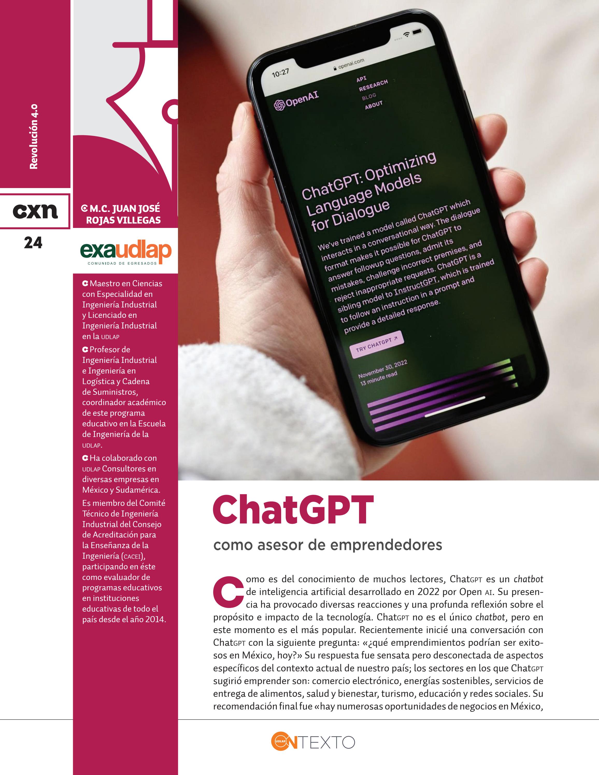 Conexión 14 UDLAP. ChatGPT como asesor de emprendedores. by Universidad de las Américas Puebla ...