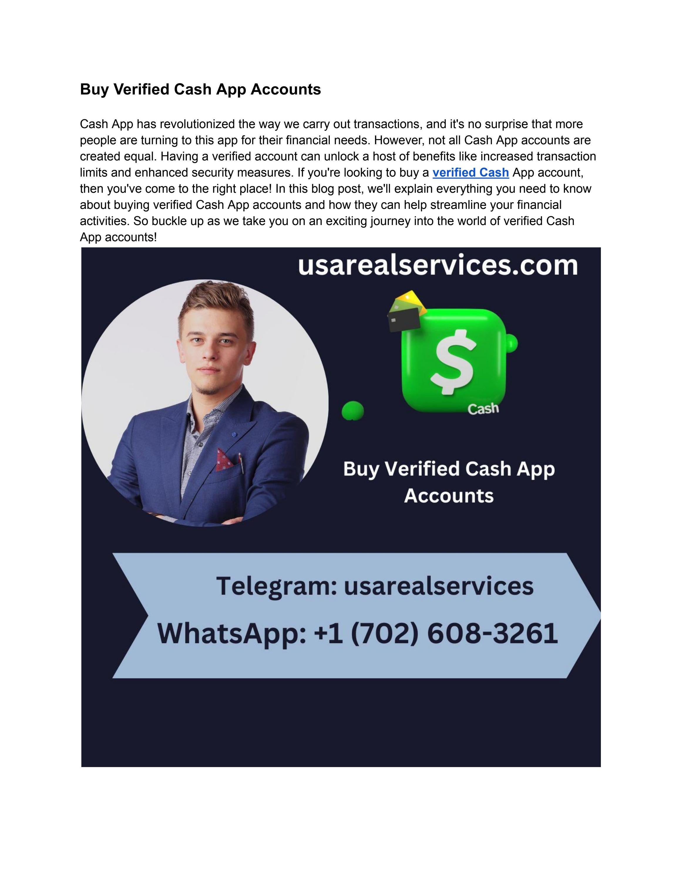 Buy Verified Cash App Accounts by dingmanjohnh - Issuu