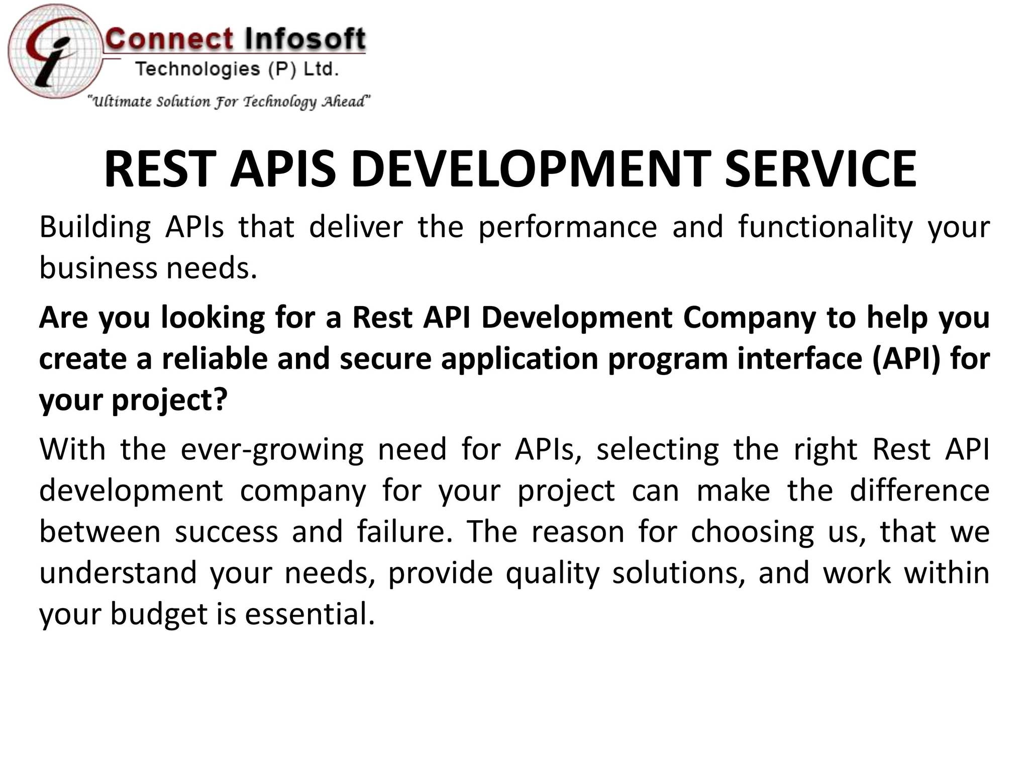 Rest API development company by Connect Infosoft Technologies (P) Ltd. - Issuu