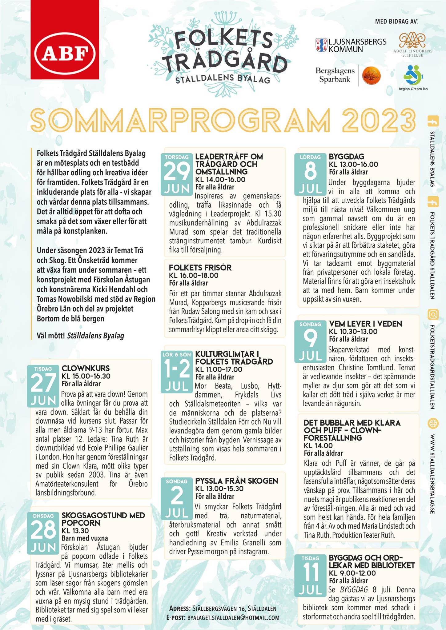 Folkets Trädgård - Sommarprogram 2023 by ABF Örebro län - Issuu