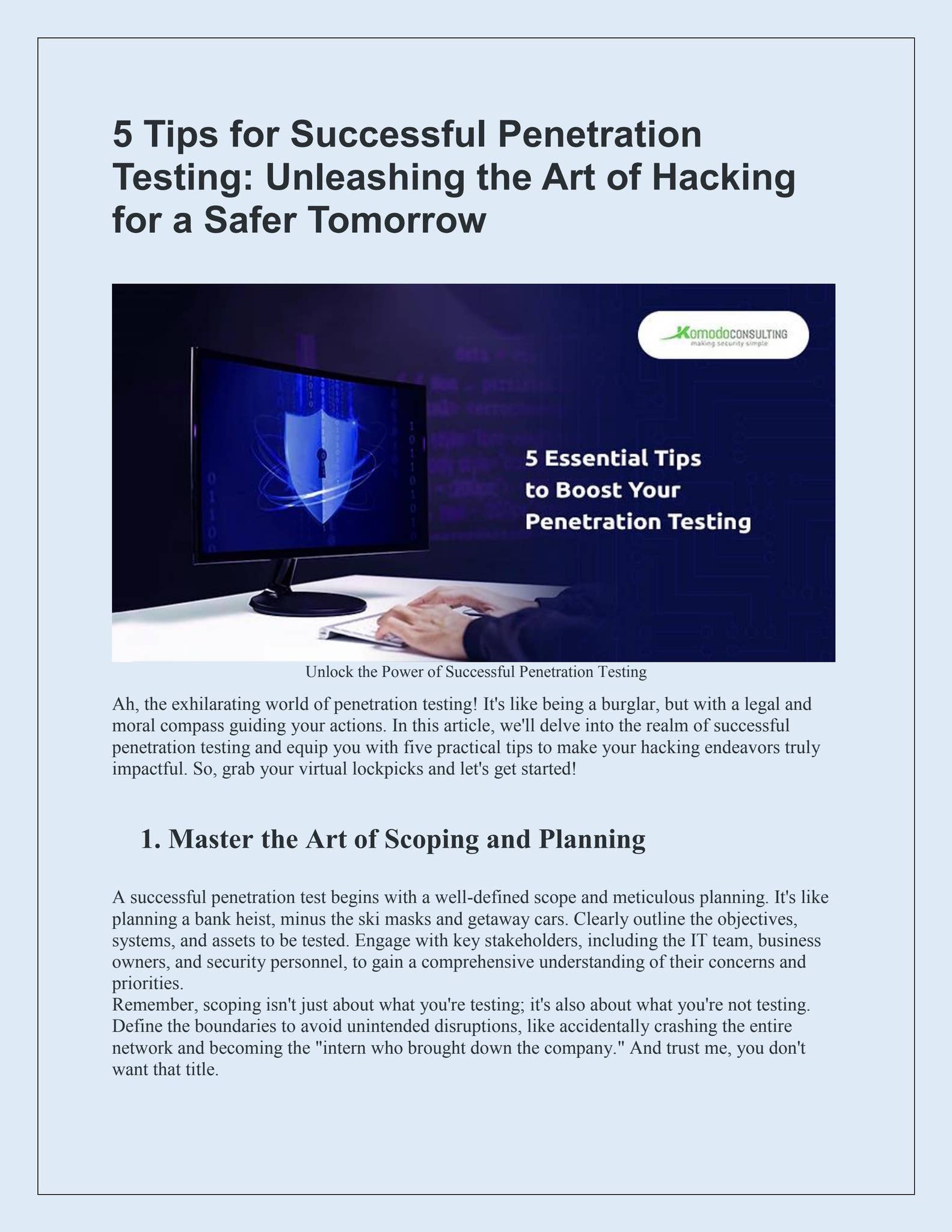 5 Tips for Successful Penetration Testing: Unleashing the Art of ...
