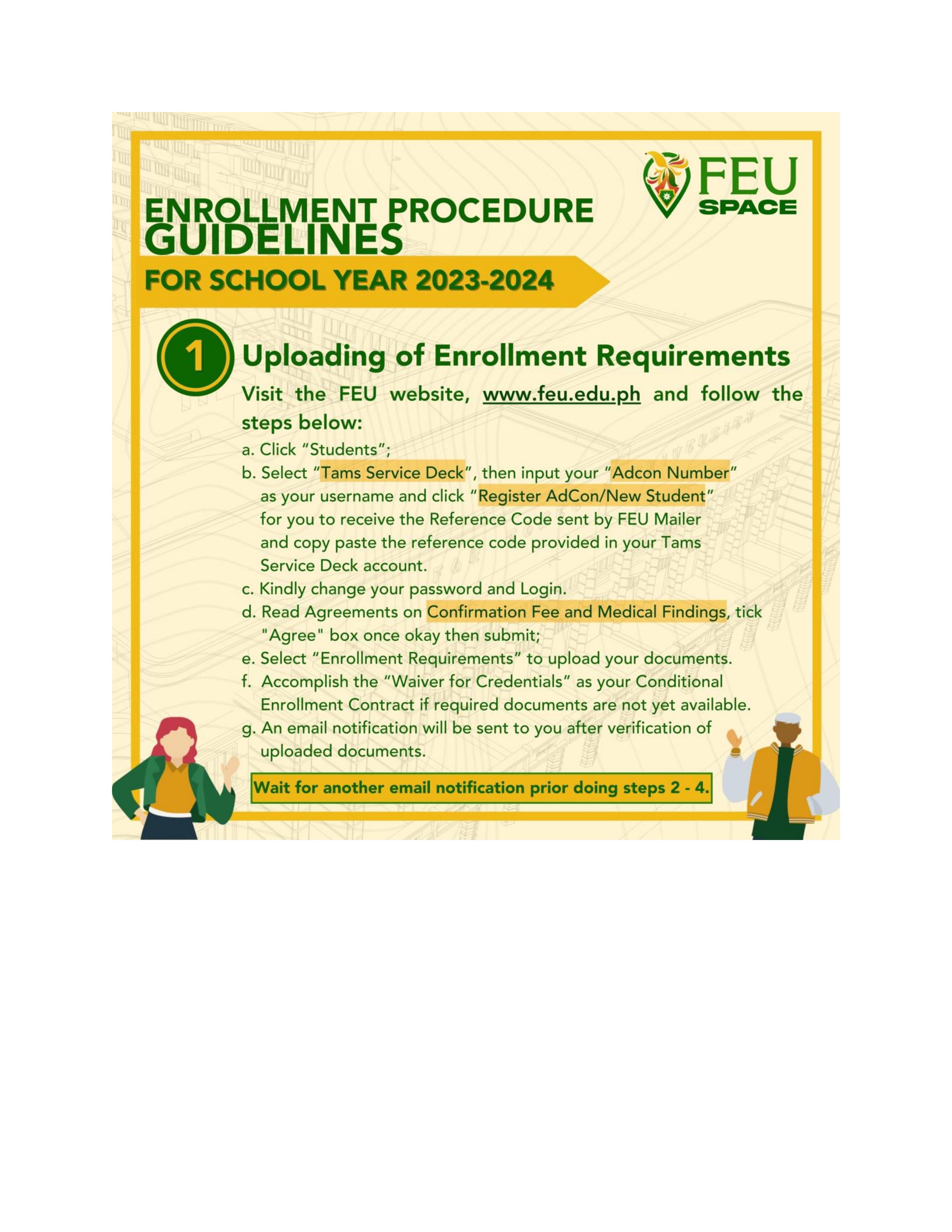 FEU ENROLLMENT GUIDELINES by feuadmissionsandfinancialassistance - Issuu
