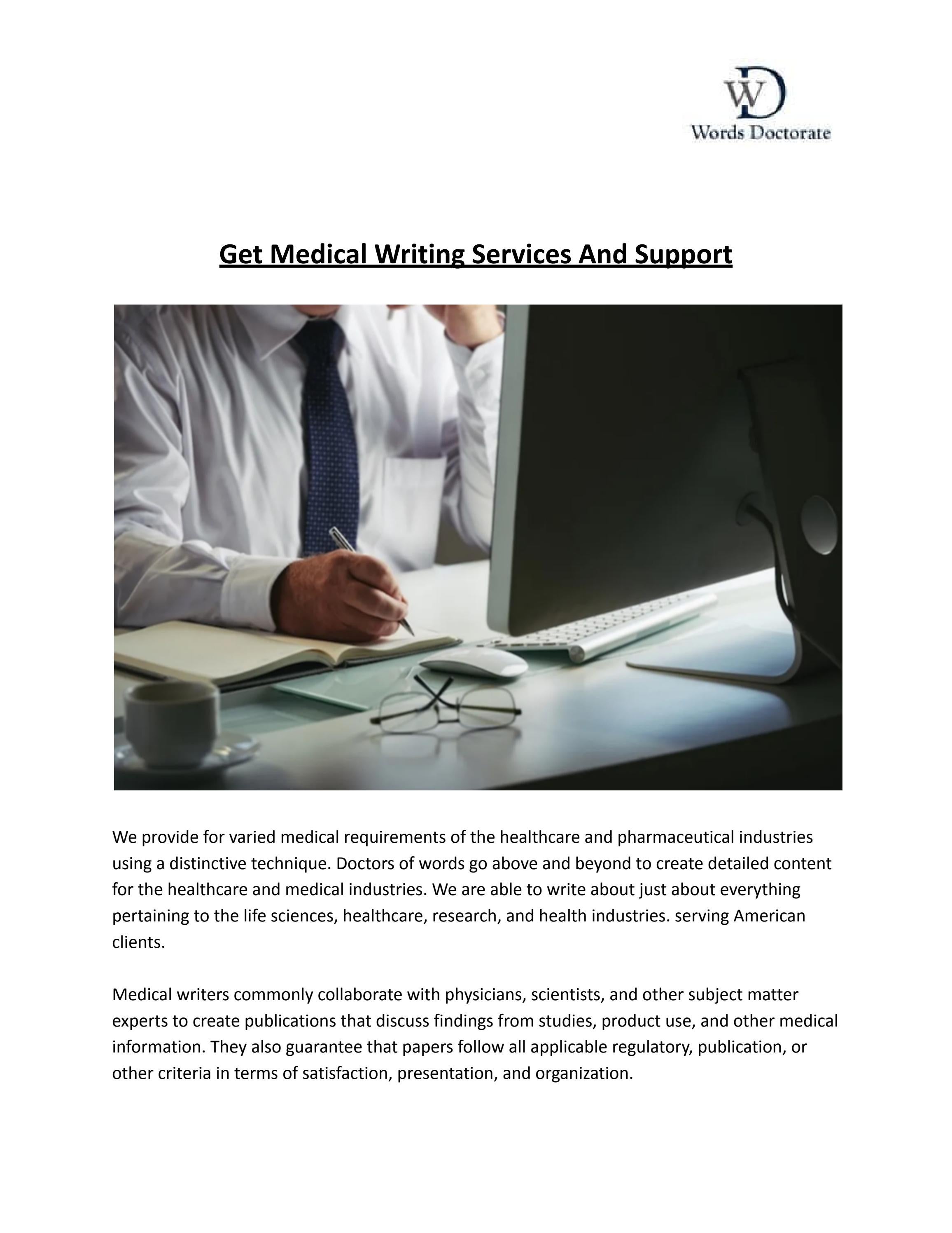 Get Medical Writing Services And Support by nancydoctoract - Issuu
