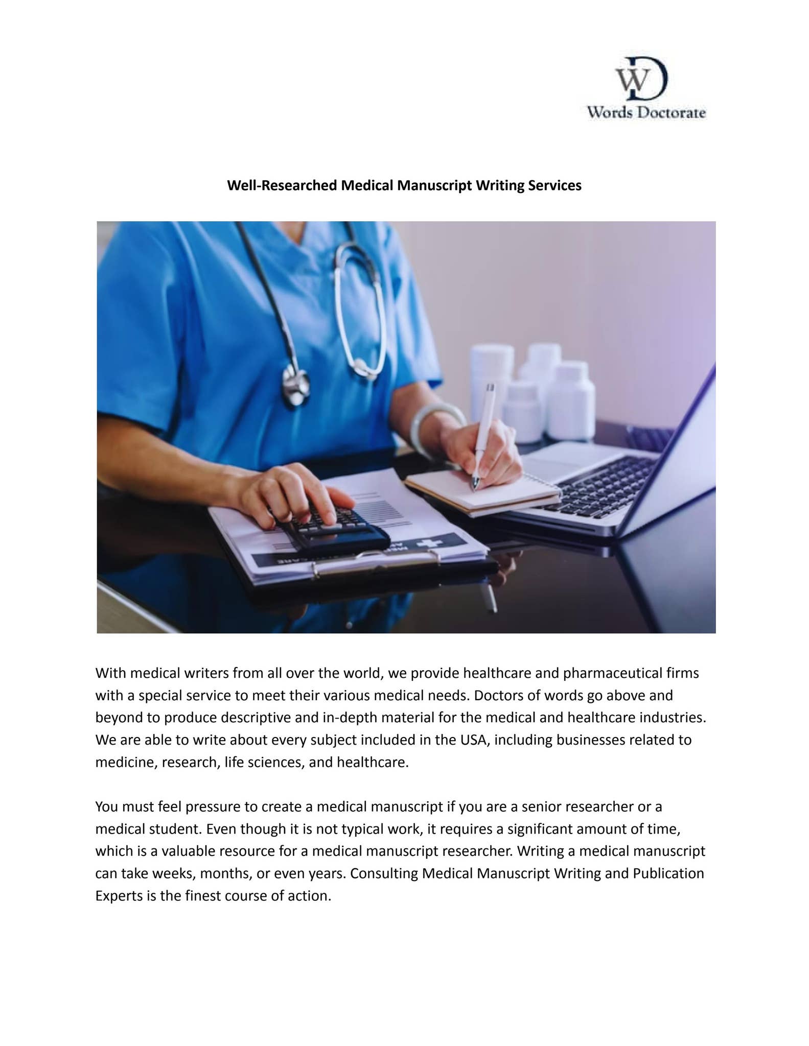 Well-Researched Medical Manuscript Writing Services by nancydoctoract ...