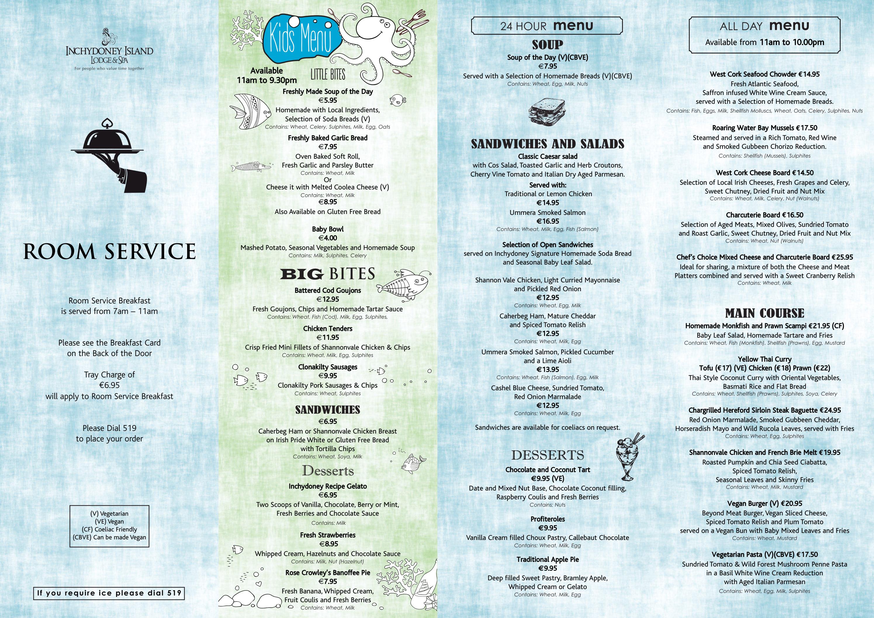 Room Service Menu by Inchydoney Island - Issuu