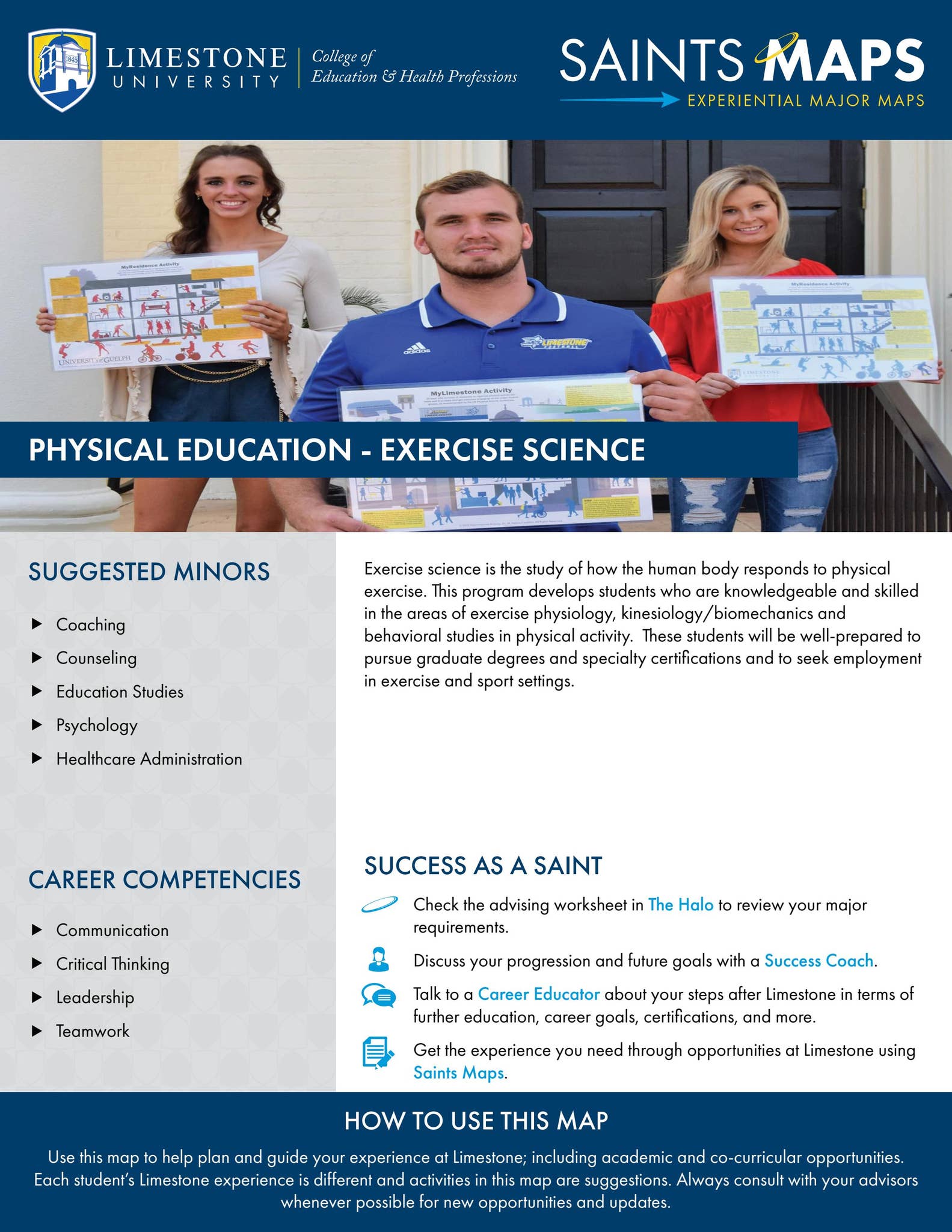 Saints Maps - Physical Education/Exercise Science by Limestone ...