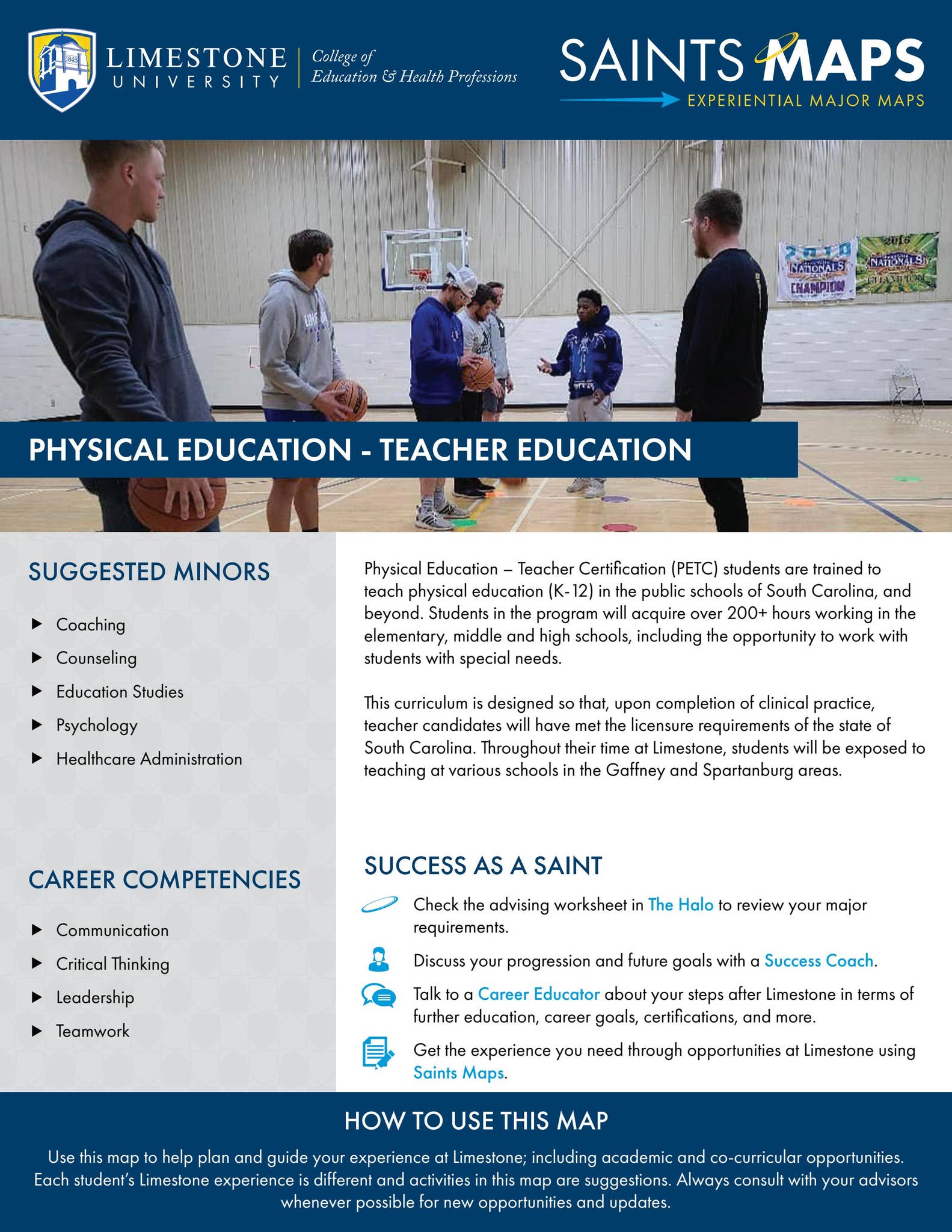 Saints Maps - Physical Education/Teacher Education by Limestone ...