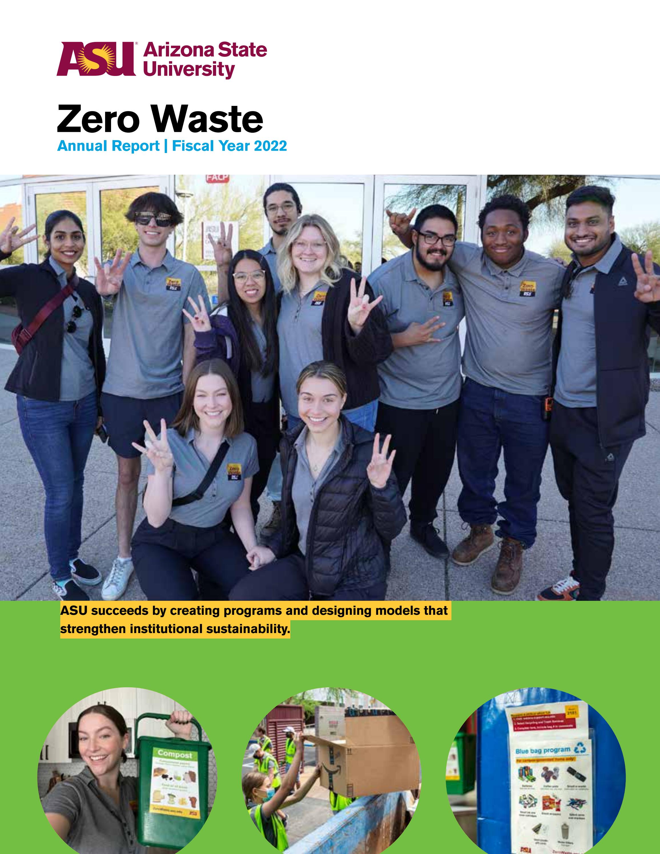 Arizona State University Zero Waste FY 2022 Review by Business and ...