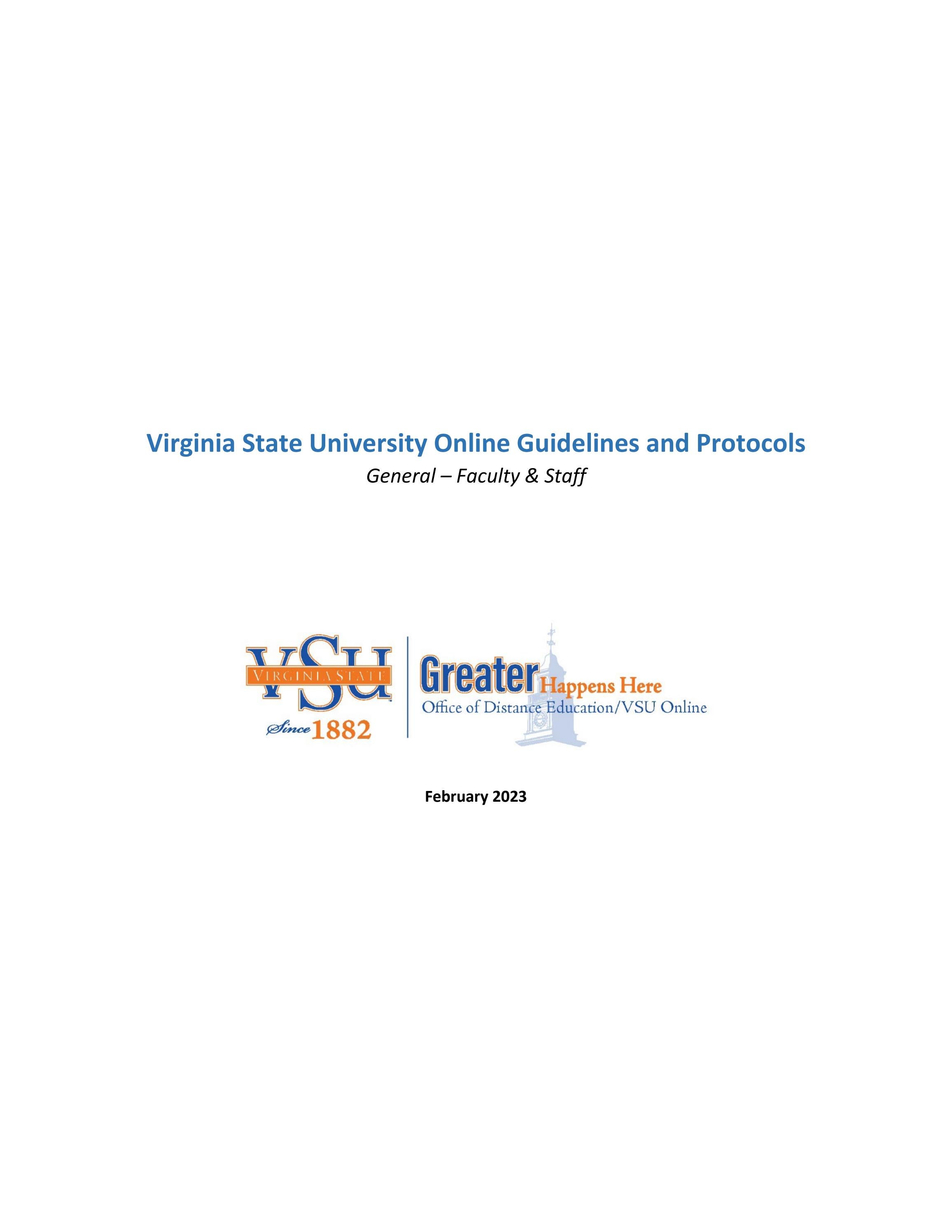 VSU Online General Guidelines & Protocols by VSUOnline - Issuu