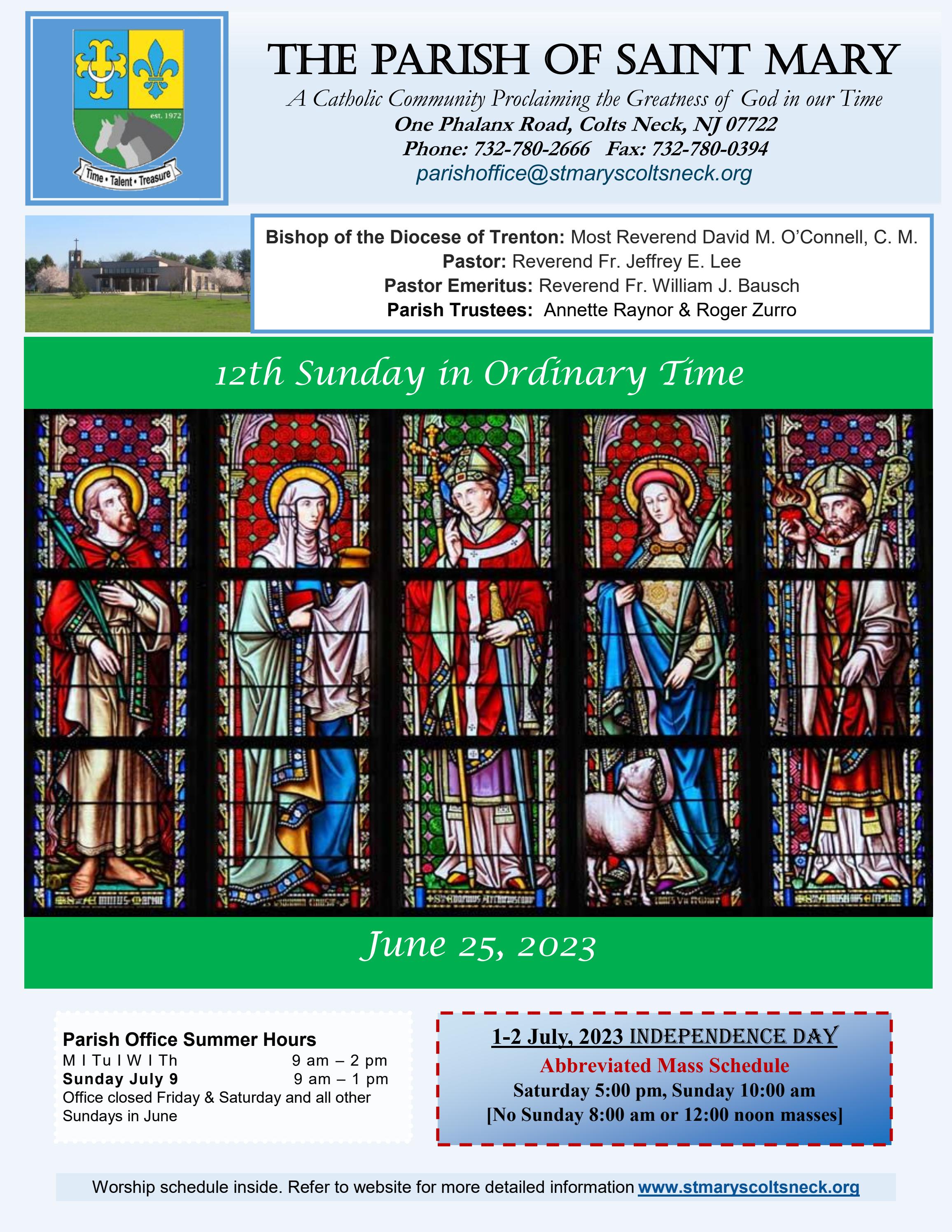 June 25, 2023 - 12th Sunday in Ordinary Time by The Parish of Saint ...