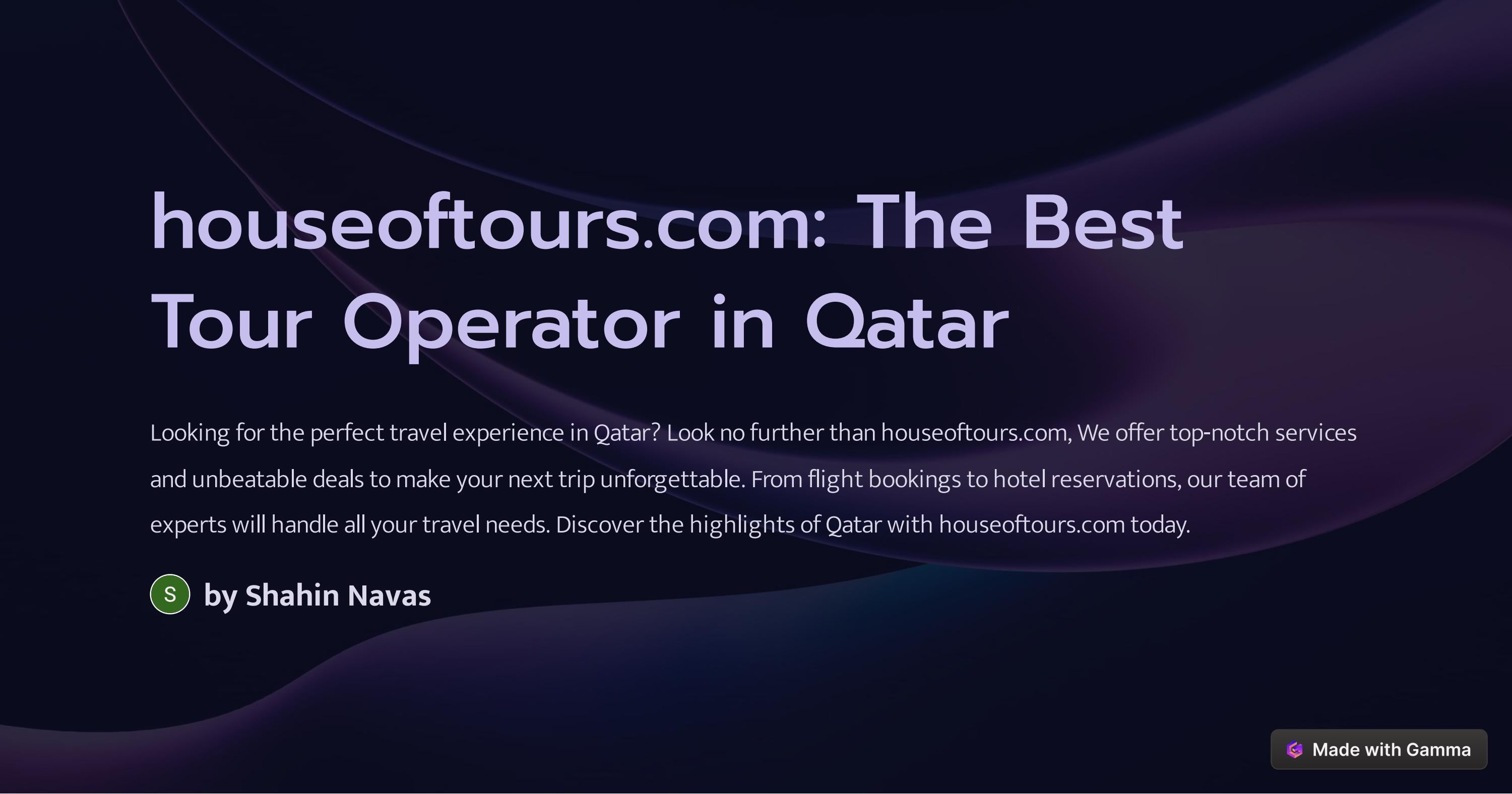 Best Tour Operator in Qatar by houseoftours - Issuu