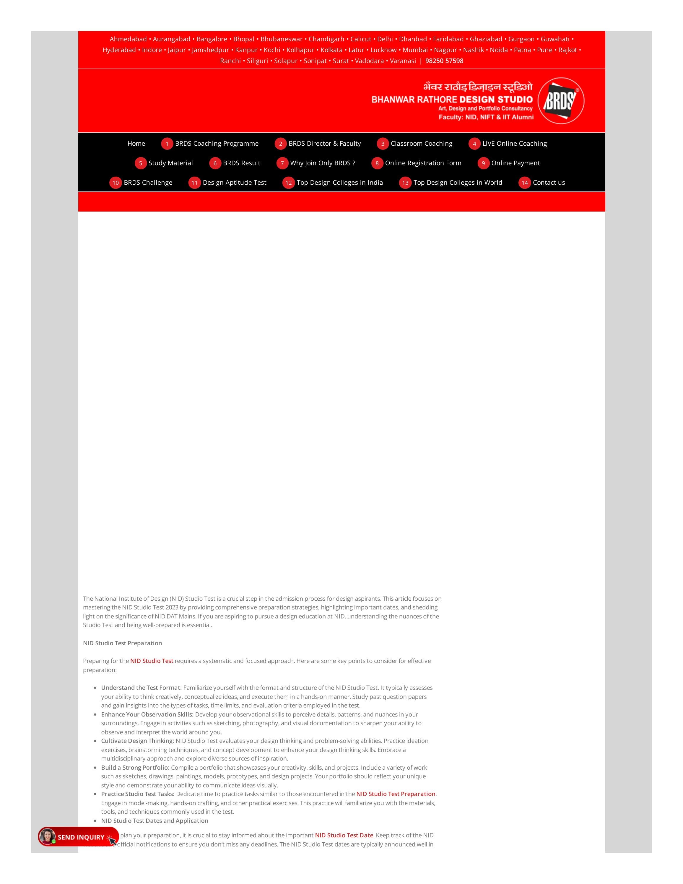 Mastering NID Studio Test 2023 Preparation Dates and NID DAT Mains by ...