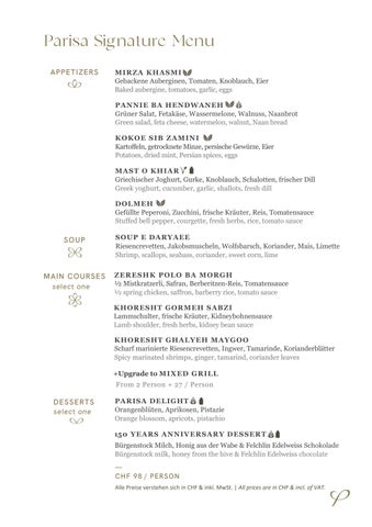 Parisa Persian Cuisine | Menu by The Bürgenstock Selection - Issuu