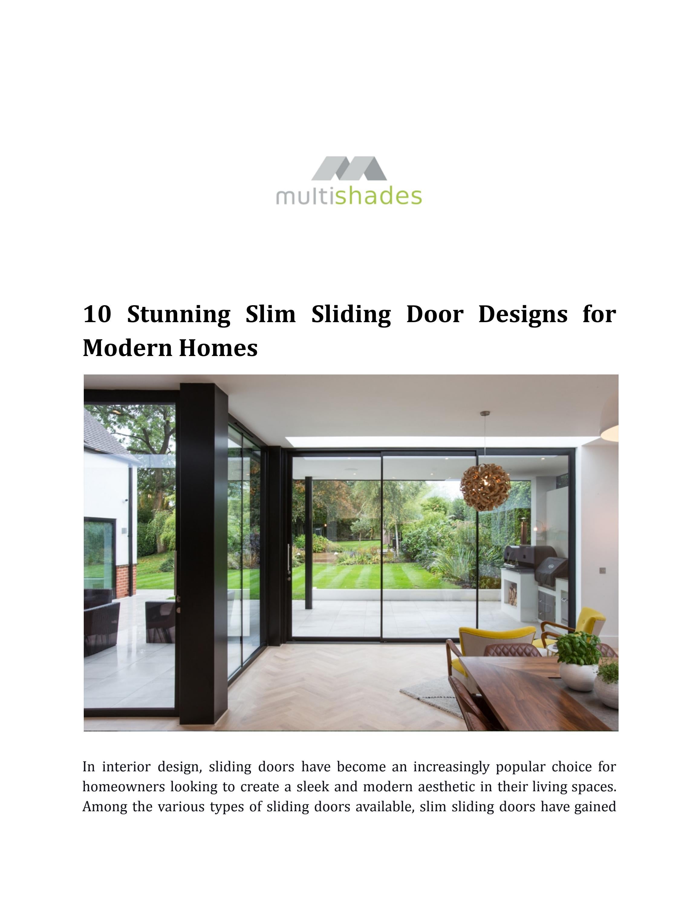 10 Stunning Slim Sliding Door Designs for Modern Homes by Multi Shades ...