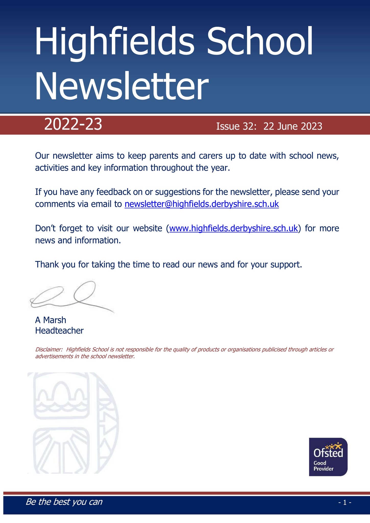 Issue 32 by Highfields School - Issuu