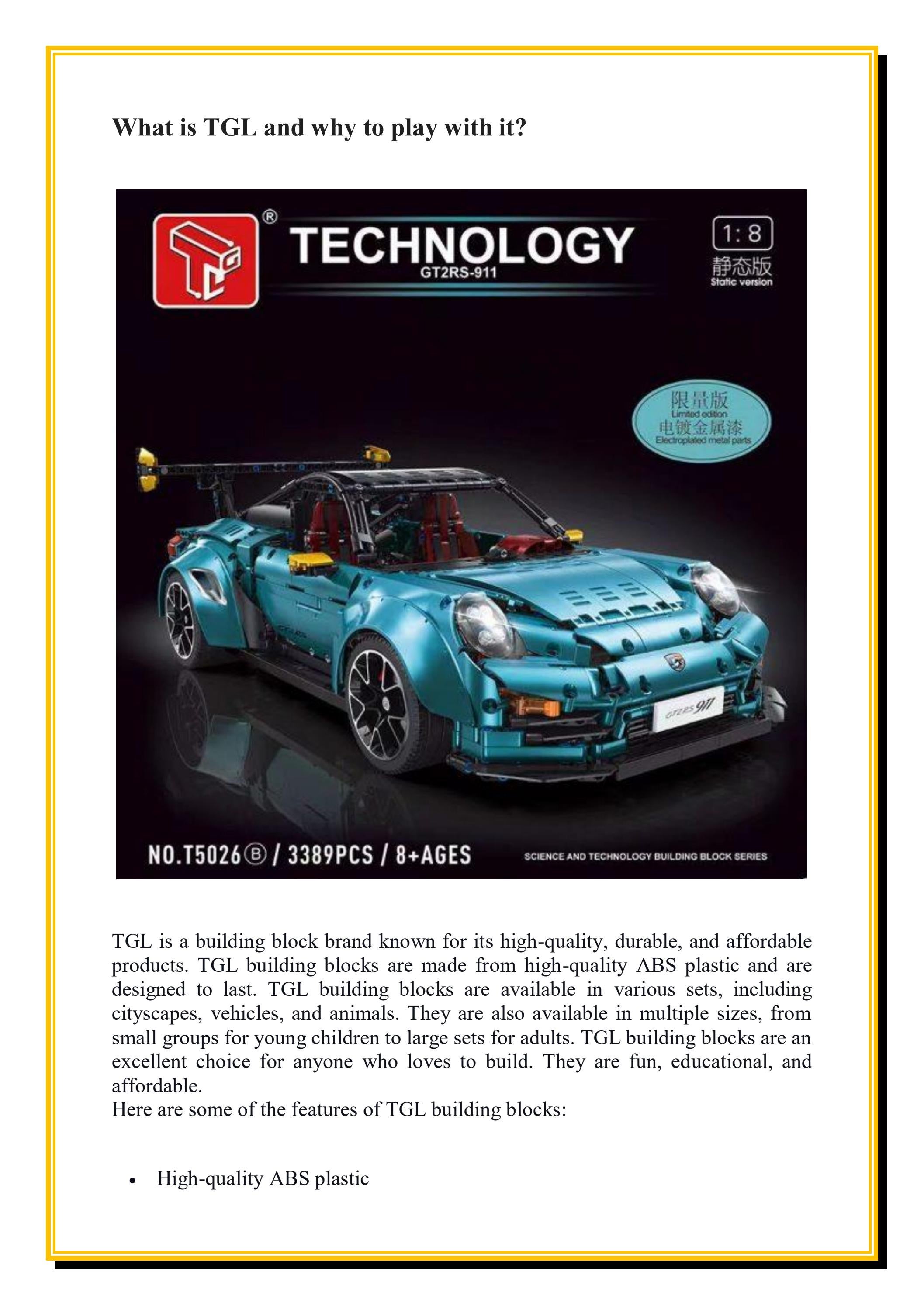 What is TGL and why to play with it? by blockbrickworld01 - Issuu