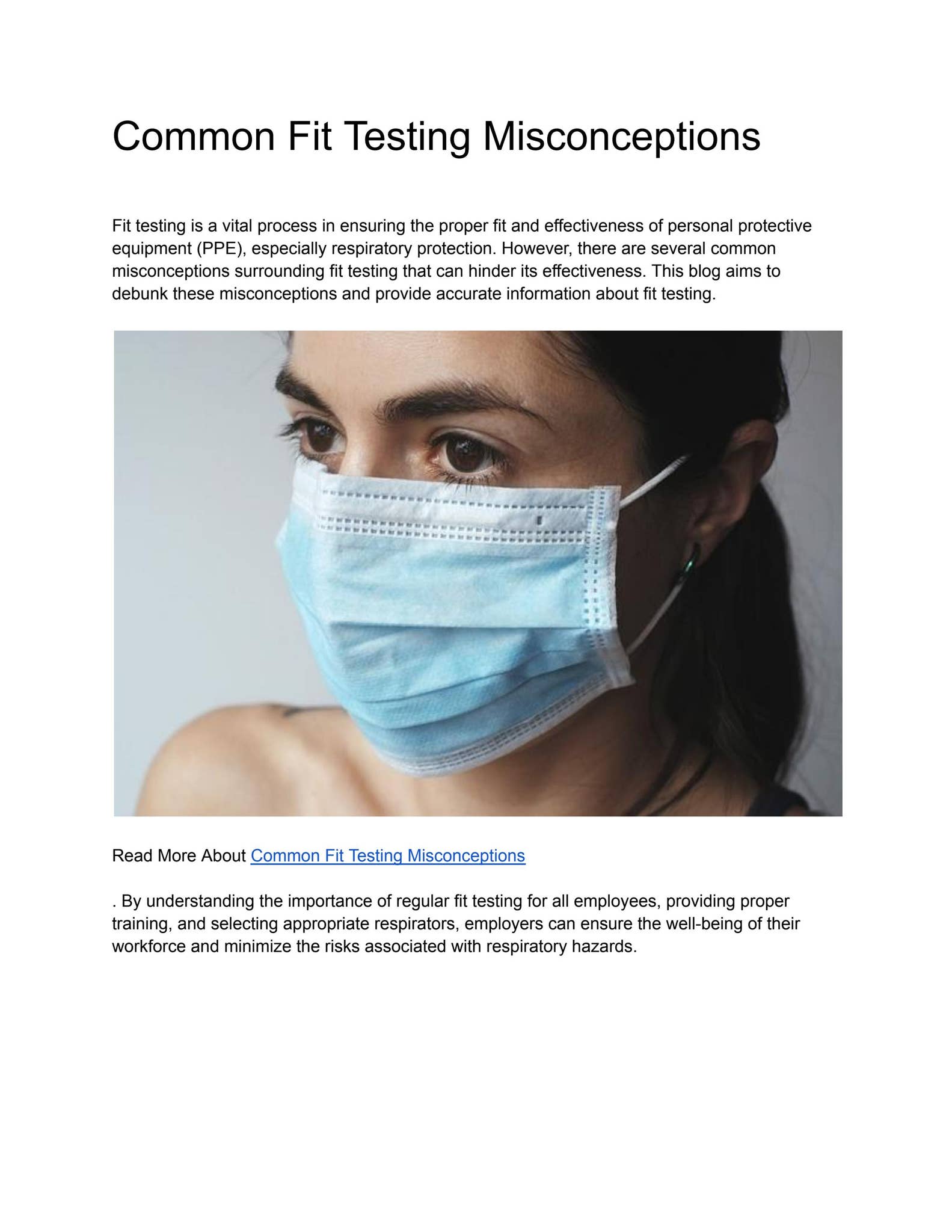 Common Fit Testing Misconceptions by Smar Test Labs - Issuu