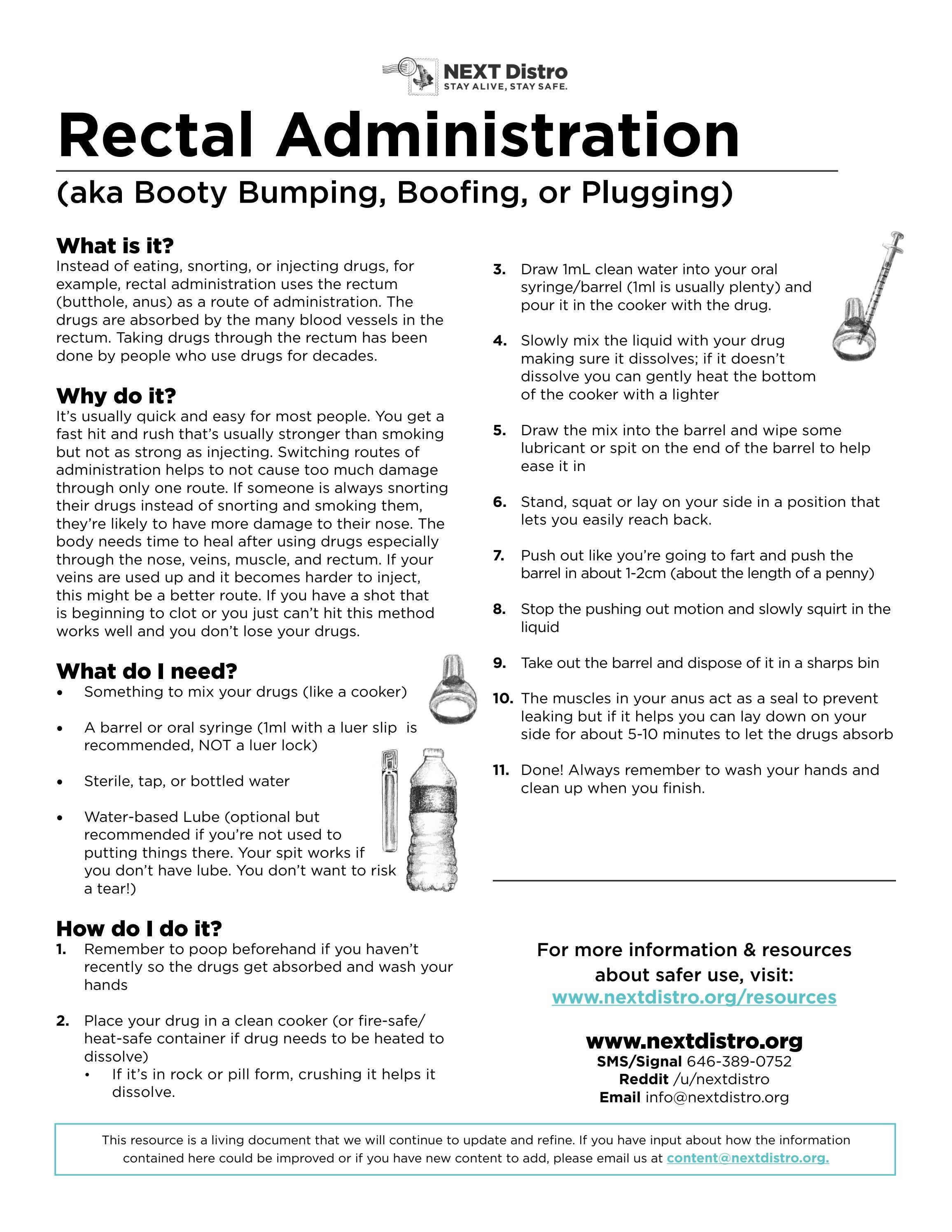 Rectal Administration: aka Booty Bumping, Boofing, or Plugging ...