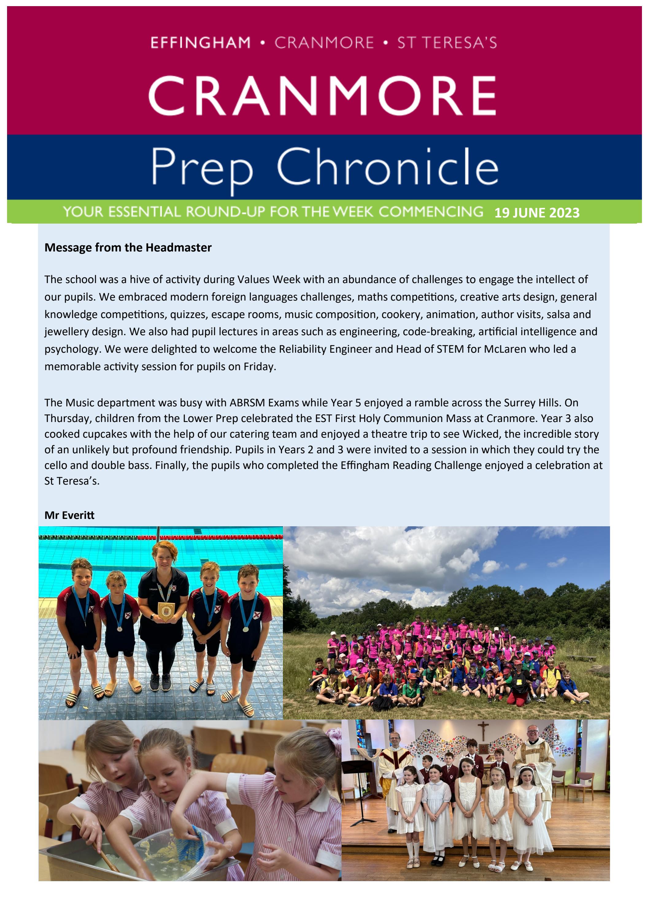 Cranmore Prep Chronicle 23 June 2023 by Effingham Schools Trust - Issuu