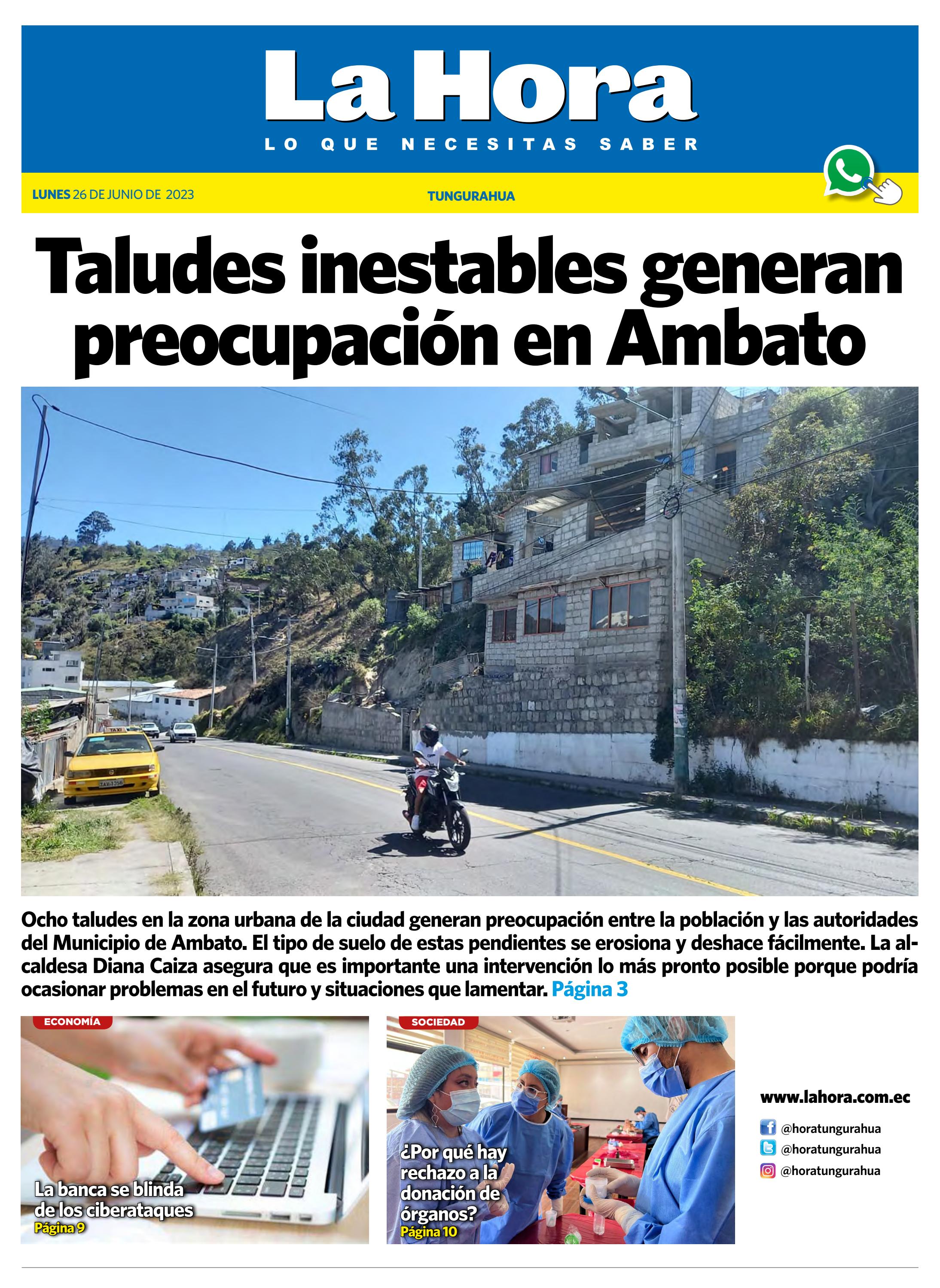 Tungurahua: 26 de junio, 2023 by LA HORA Ecuador - Issuu