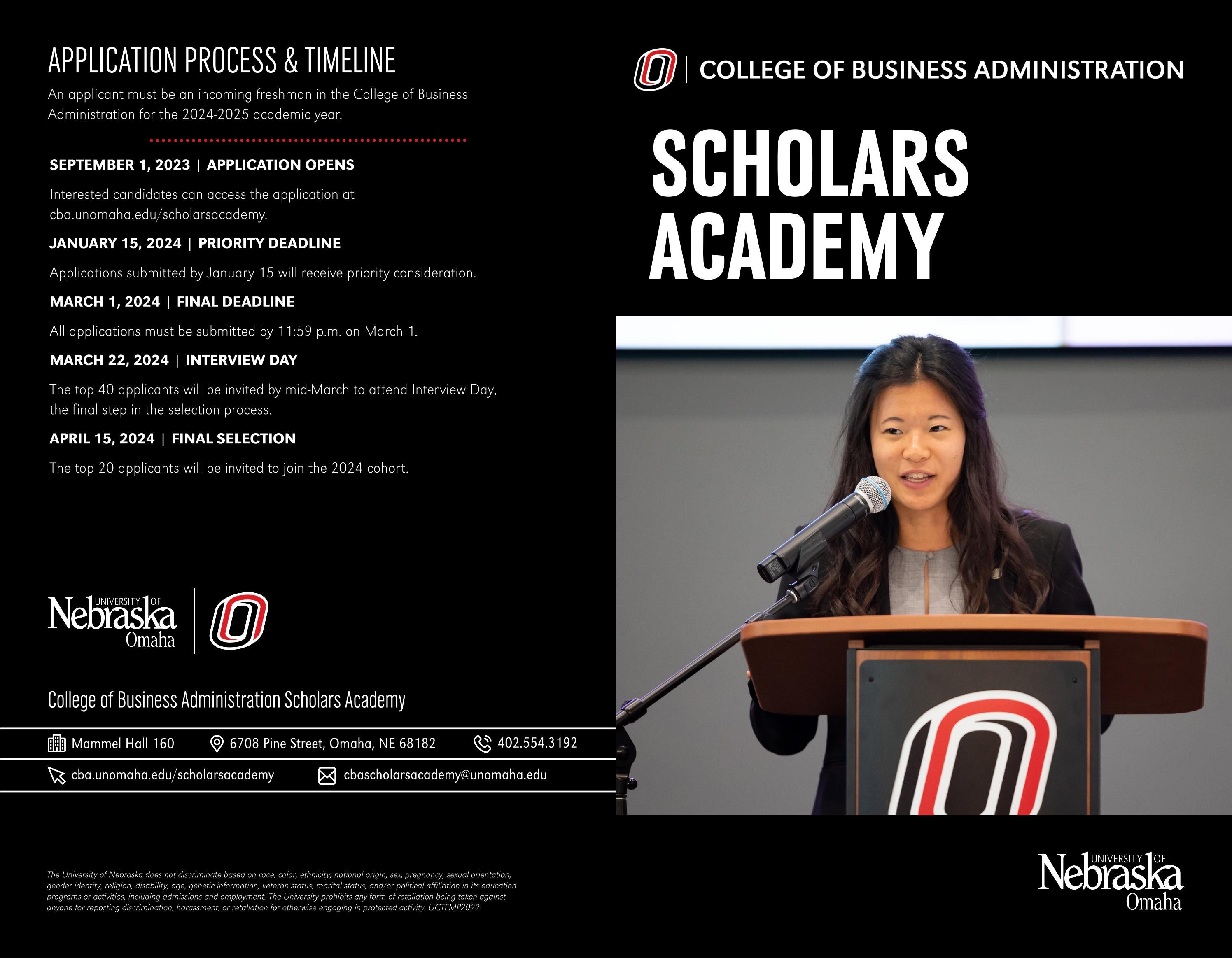 2024-2025 CBA Scholars Academy Brochure by UNO College of Business ...