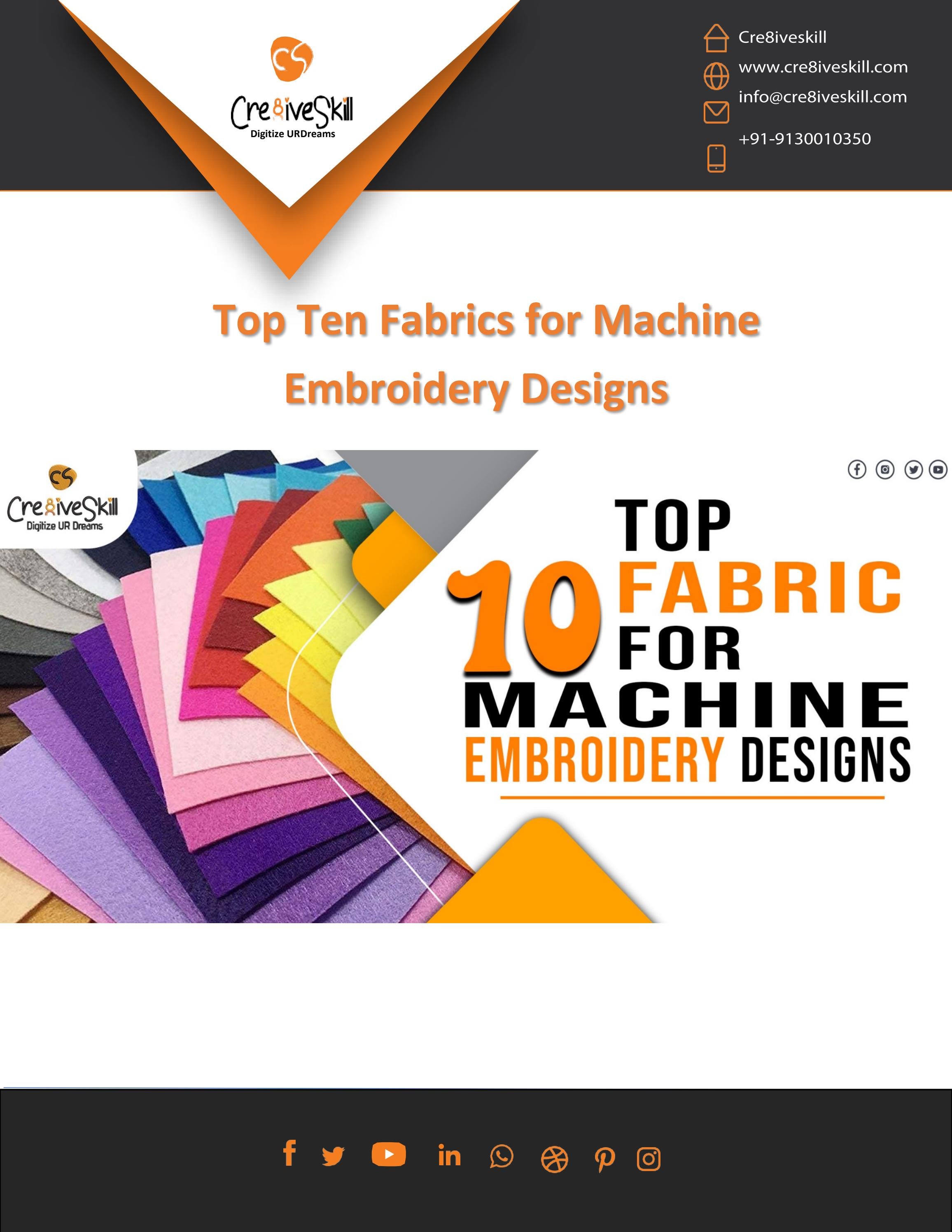 Best Fabrics For Machine Embroidery Designs by cre8ive Skill - Issuu