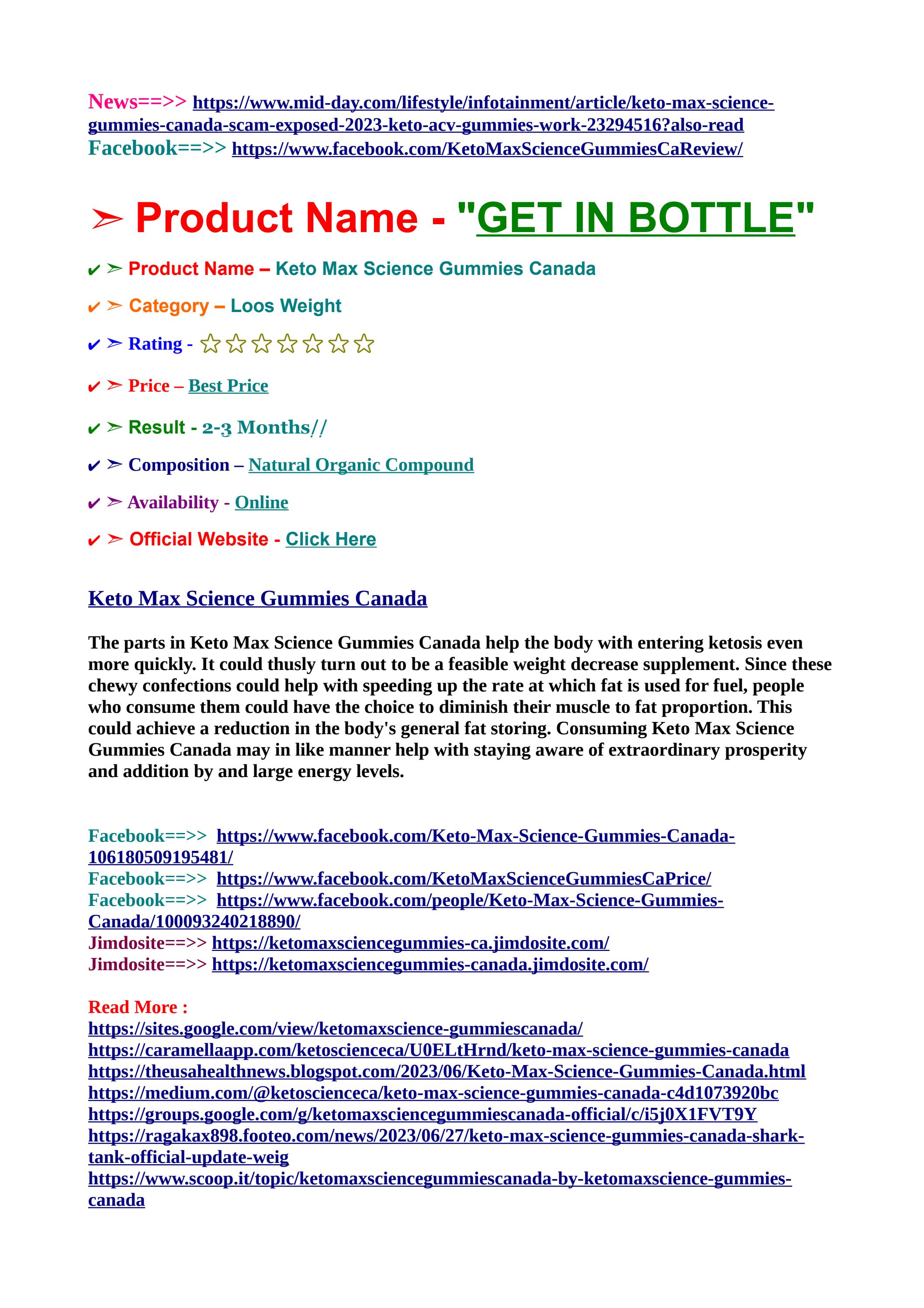 Keto Max Science Gummies Canada : Best Reviews (Weight Loss) |100% ...