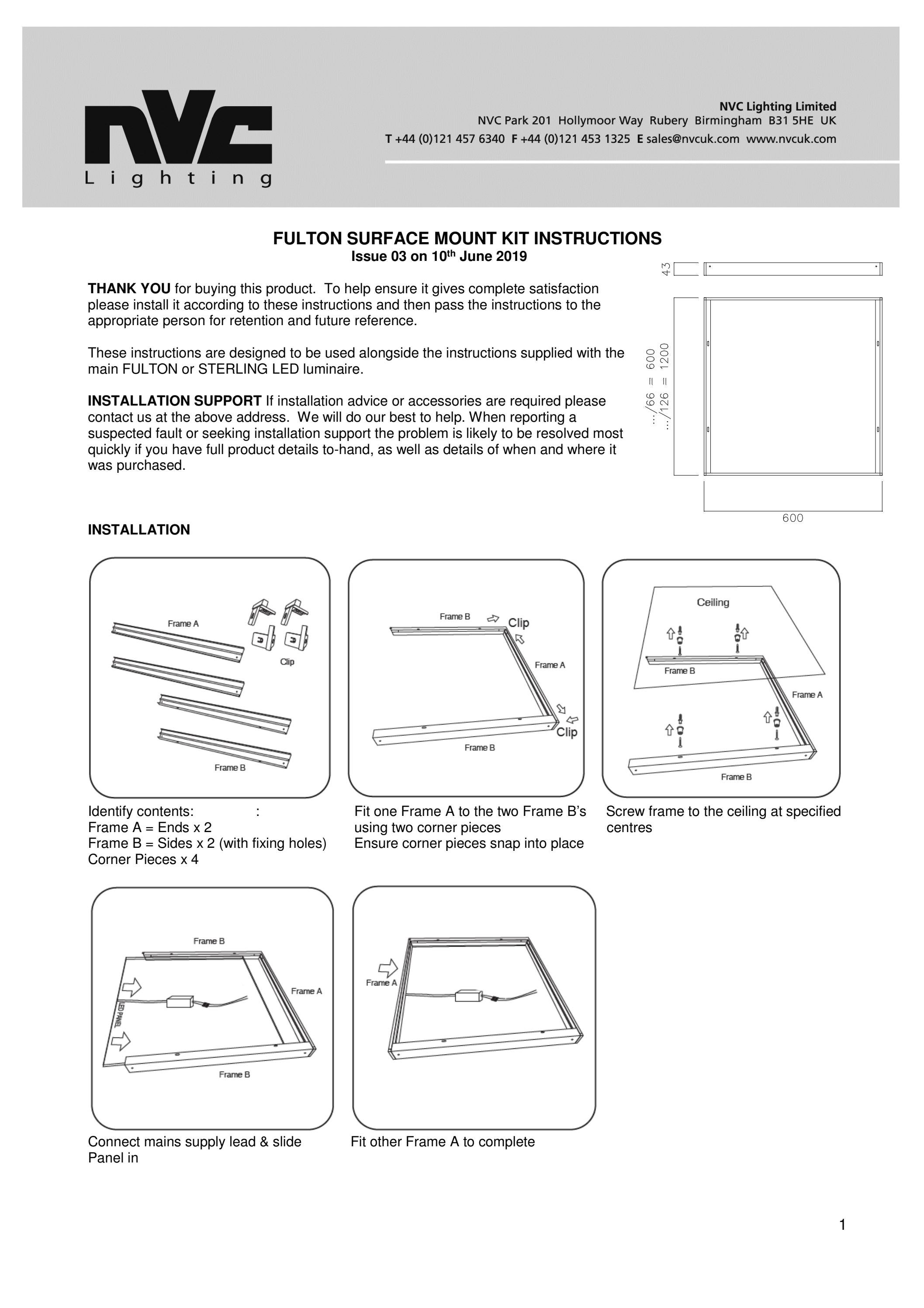 FULTON - Surface Mount Kit - Instructions by NVC Lighting UK - Issuu