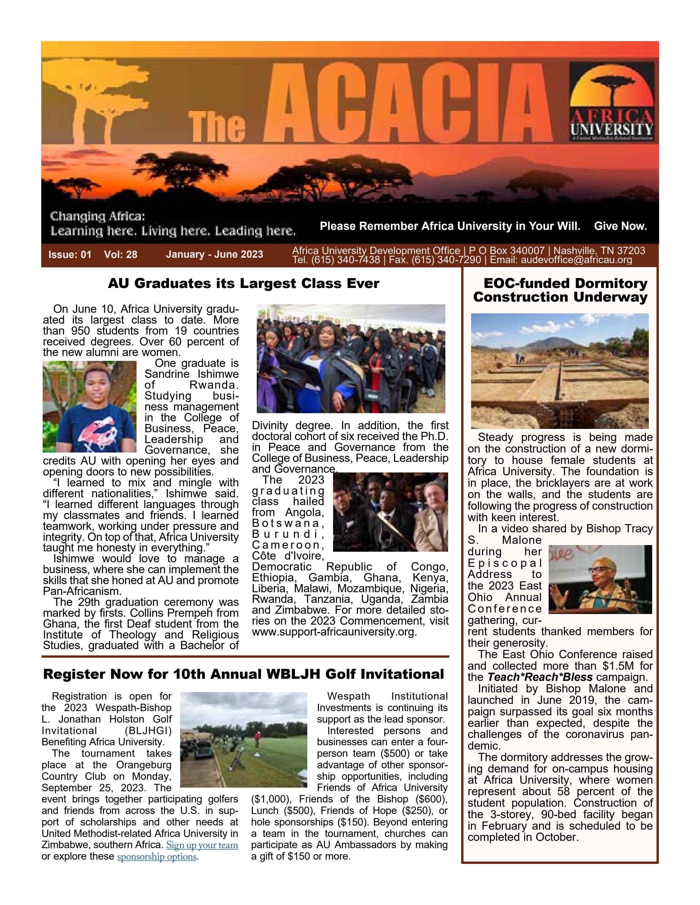 Acacia e-Newsletter - Jan.-June 2023 by Africa University Development ...