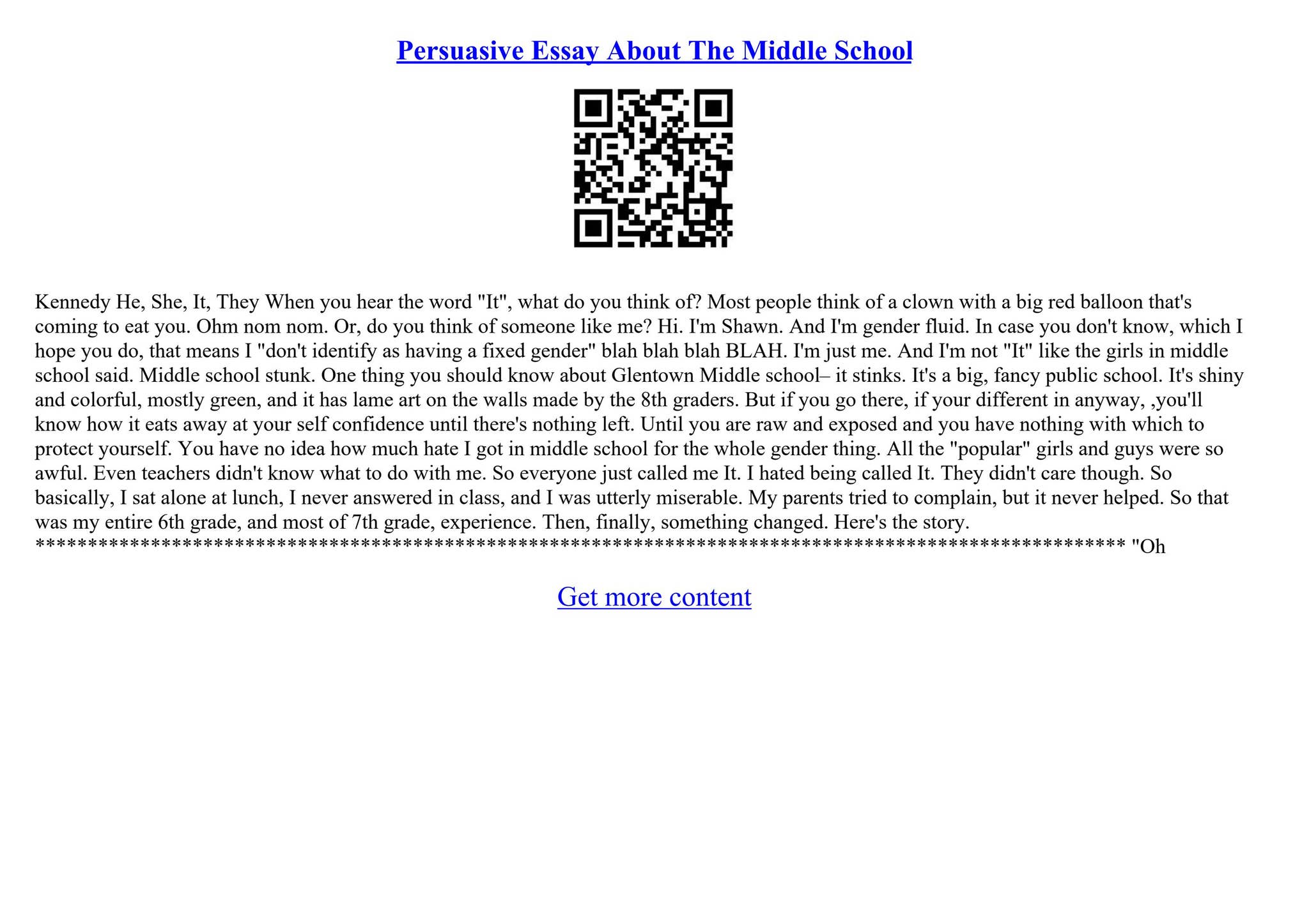 Middle School Persuasive Essay Examples by Essay Writing Help Lowell ...