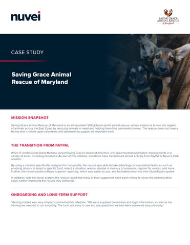 Case study: Saving Grace Animal Rescue (nonprofit) by Nuvei - Issuu