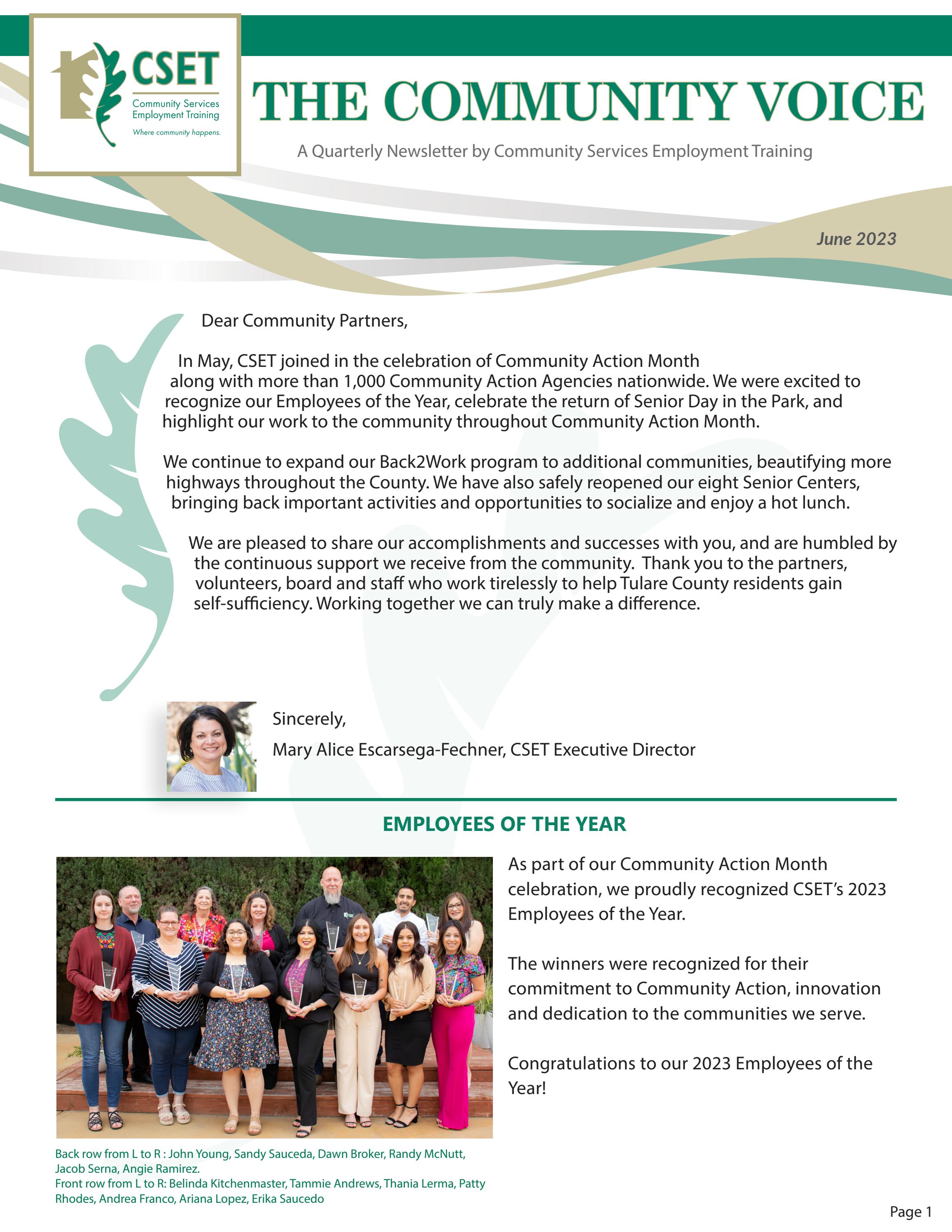 Community Voice - June 2023 by Community Services Employment Training ...