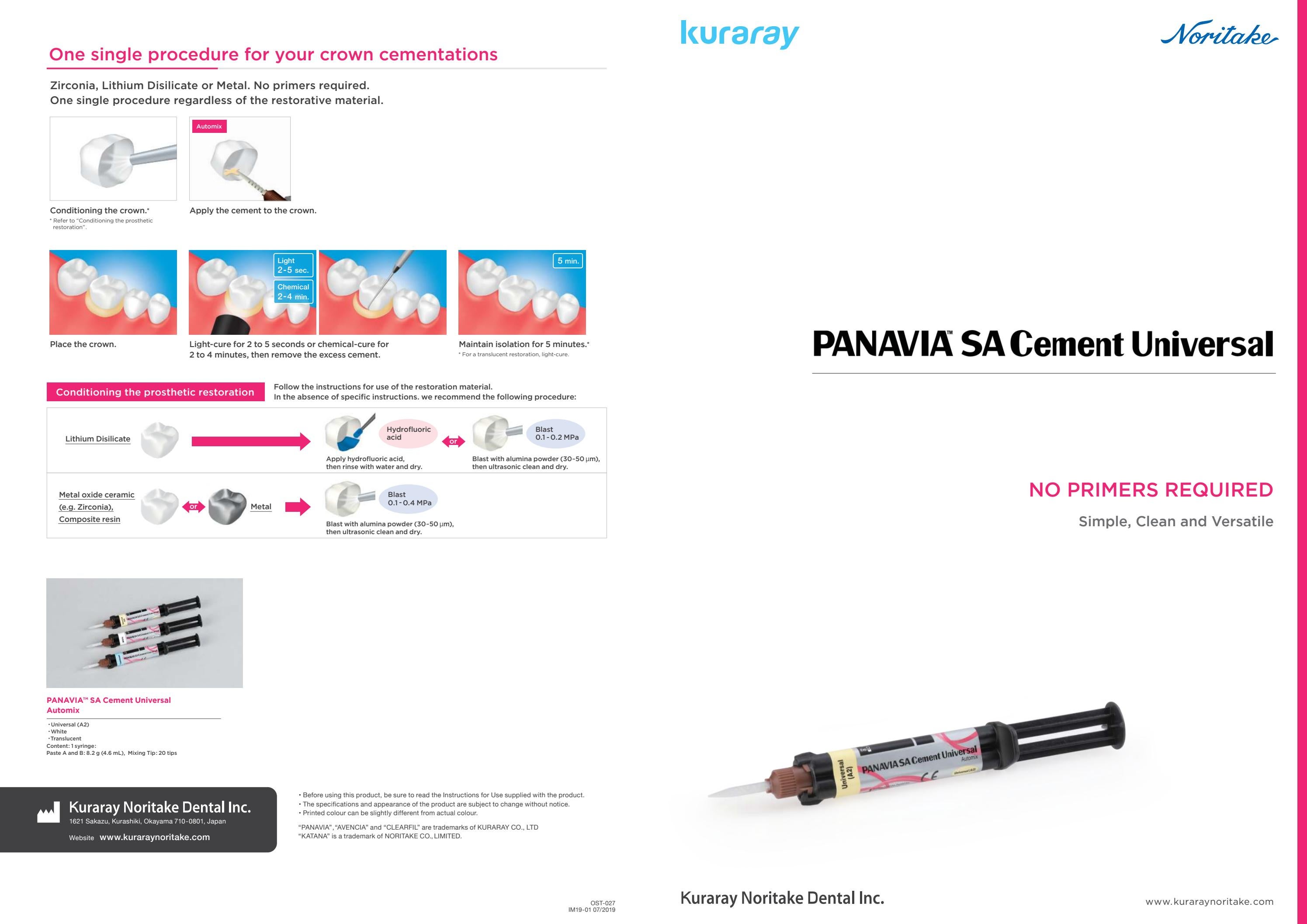 PANAVIA SA Universal Cement AUS Jan 2020 by Henry Schein Australia - Issuu