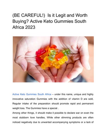 Active Keto Gummies South Africa Serum Shocking SCAM- Read Reviews ...