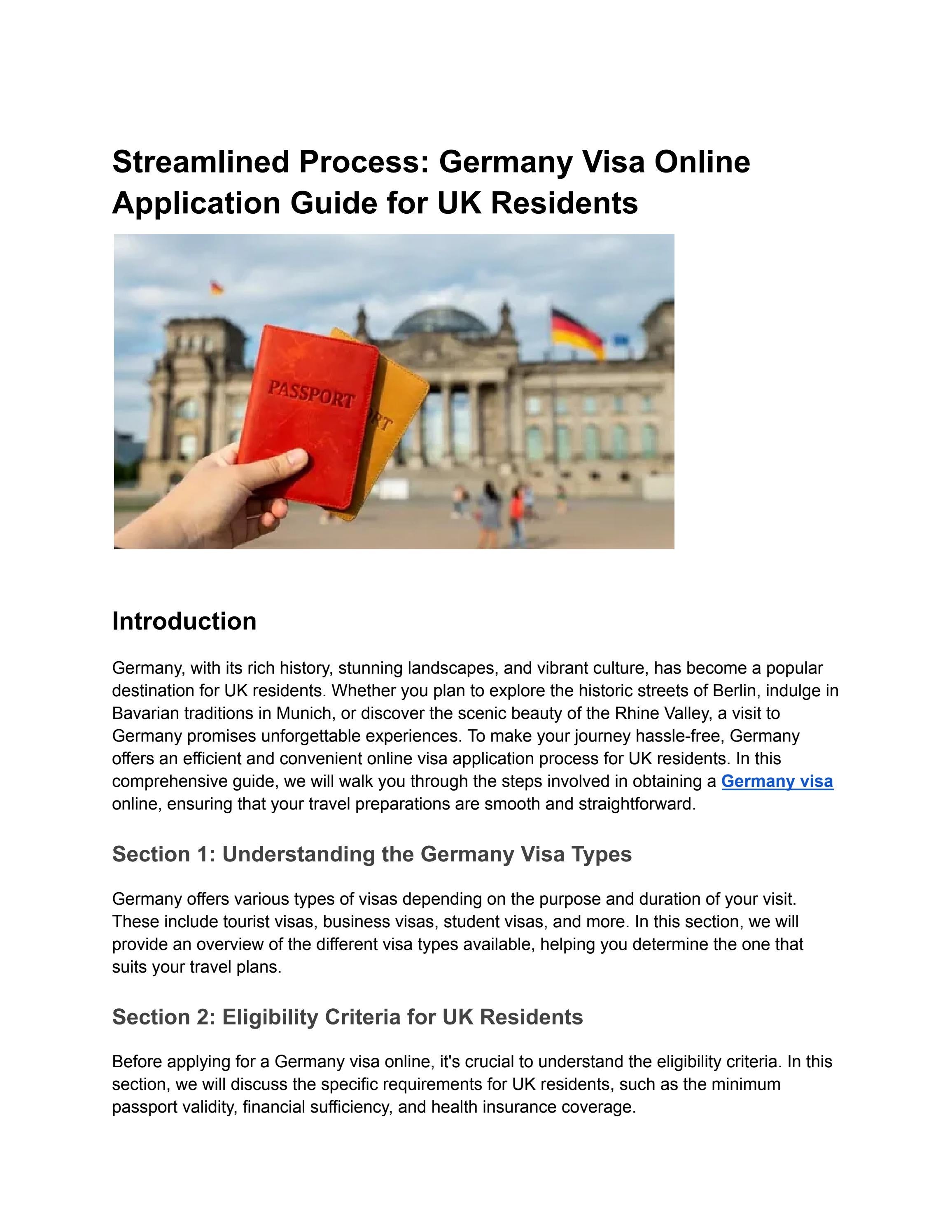 Streamlined Process: Germany Visa Online Application Guide for UK ...