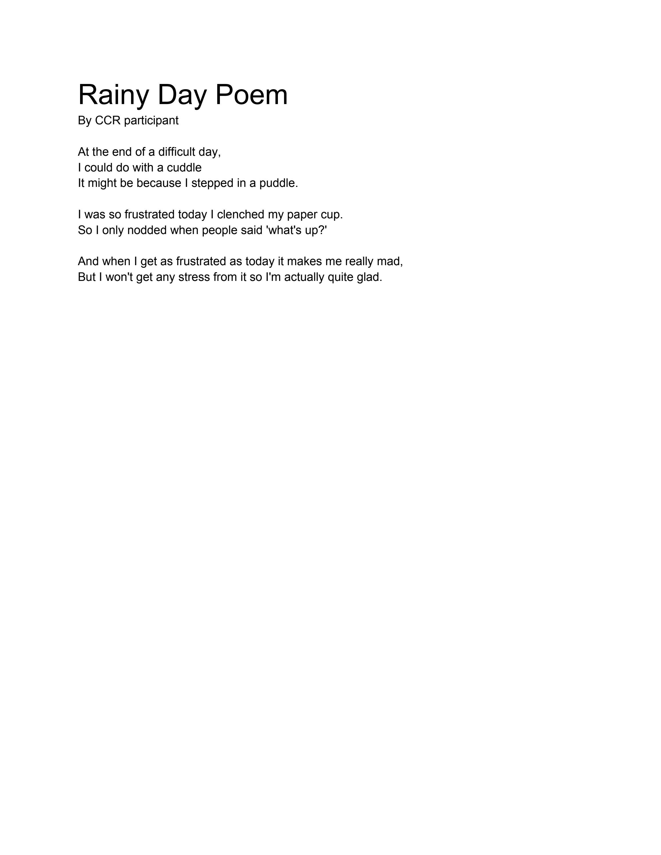 Rainy Day Poem by Odd Arts - Issuu