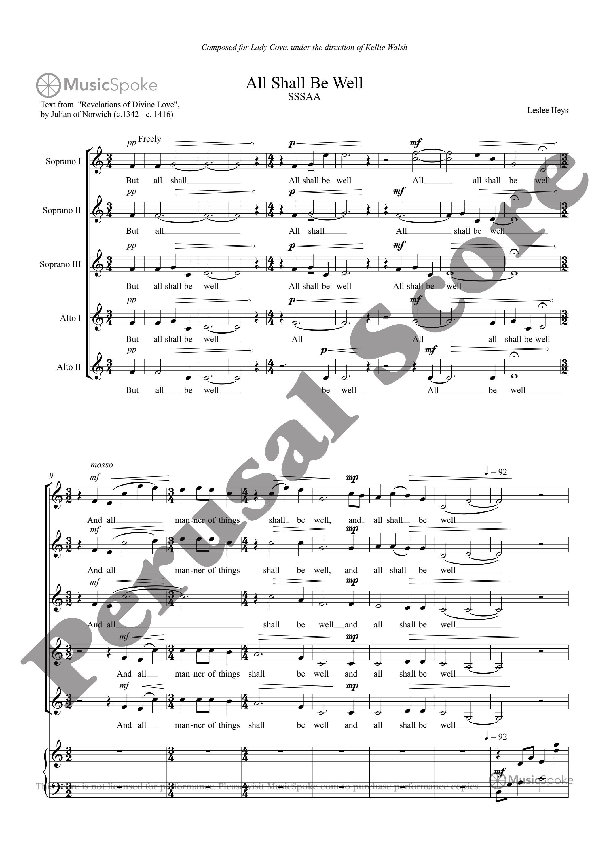 All Shall Be Well | Leslee Heys | MusicSpoke by MusicSpoke - Issuu