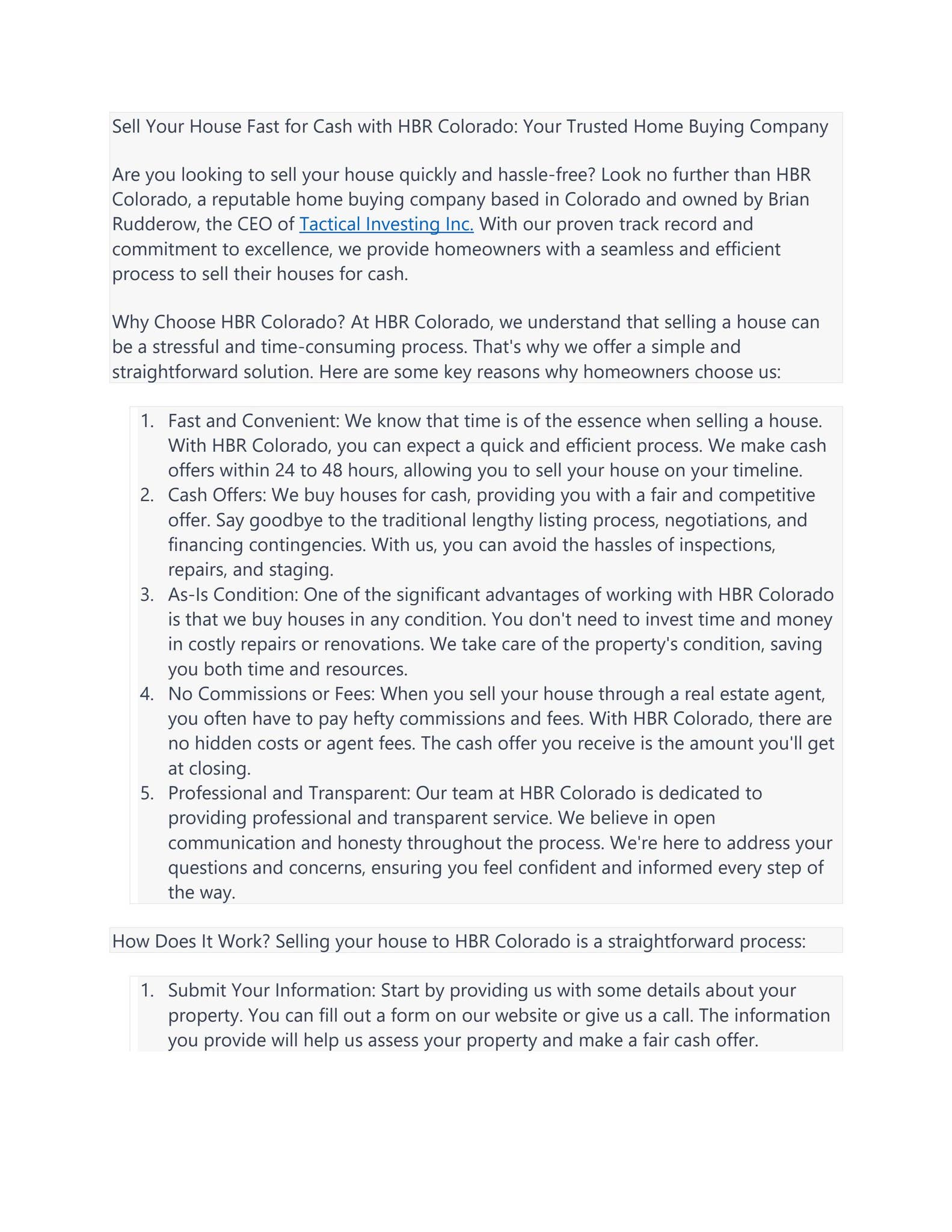 Sell Your House Fast For Cash With HBR Colorado by Brian Rudderow - Issuu